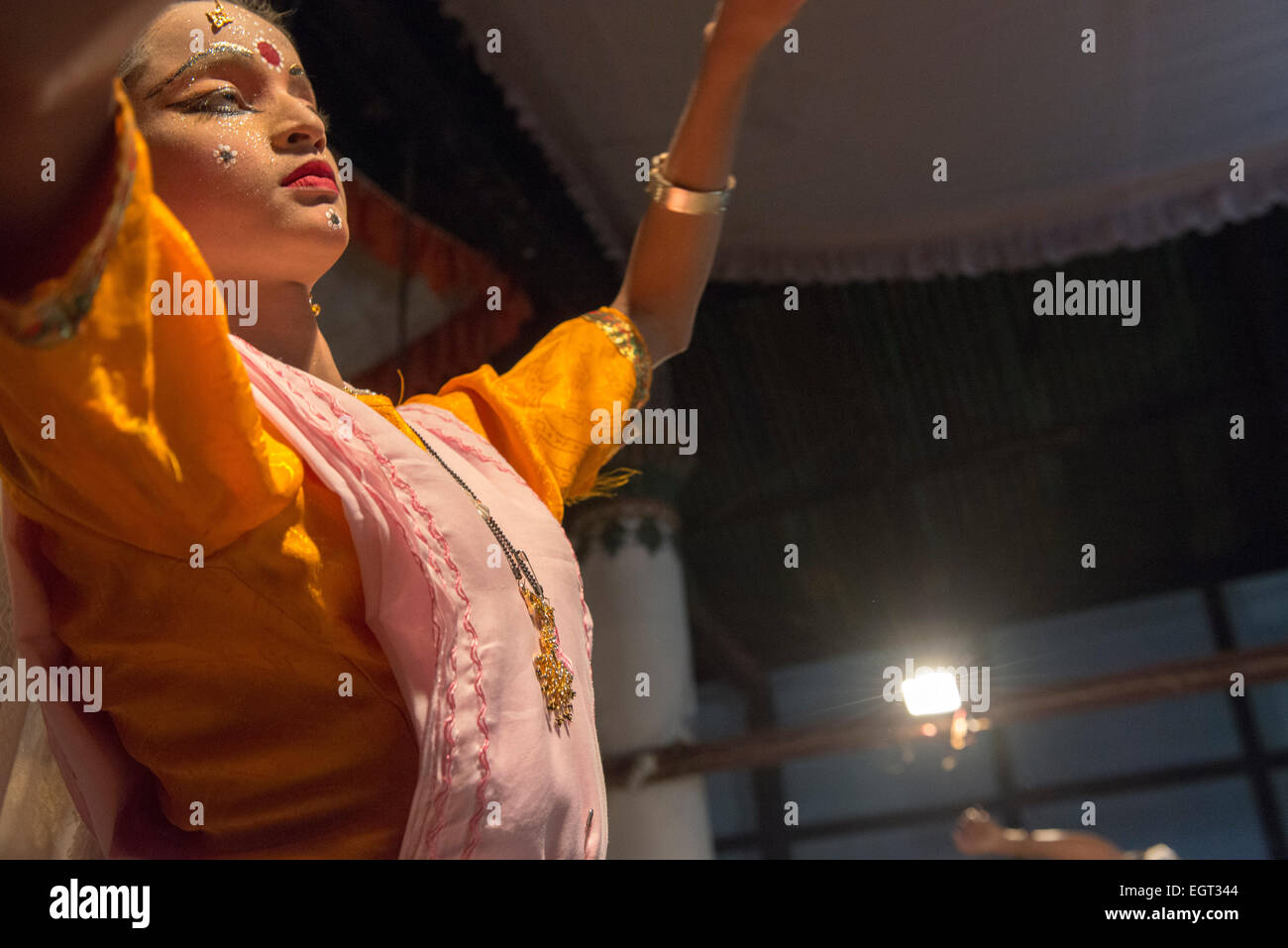 Monk Performing, Uttar Kamalabari Satra, Majuli Island Stock Photo - Alamy