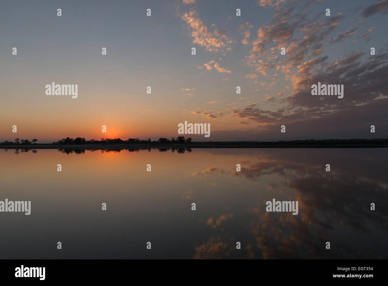 Sunset On The Brahmaputra River, Majuli Island Stock Photo - Alamy
