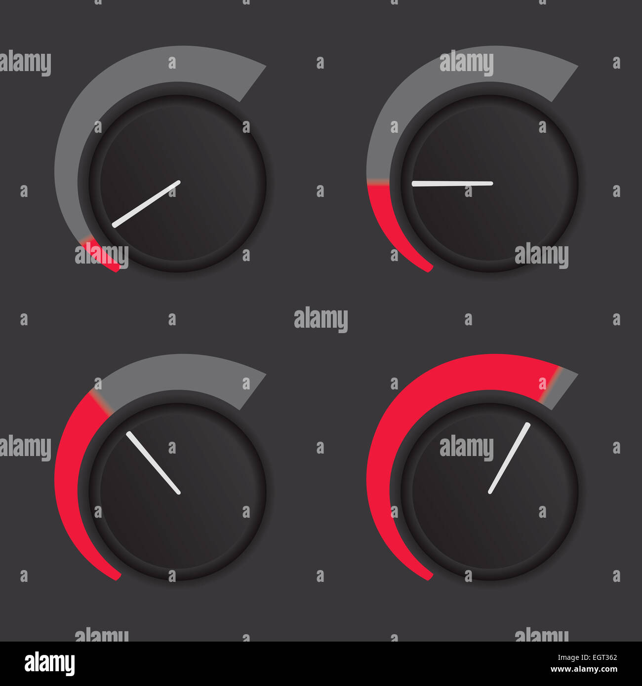 A set of dials at low to high levels Stock Photo - Alamy