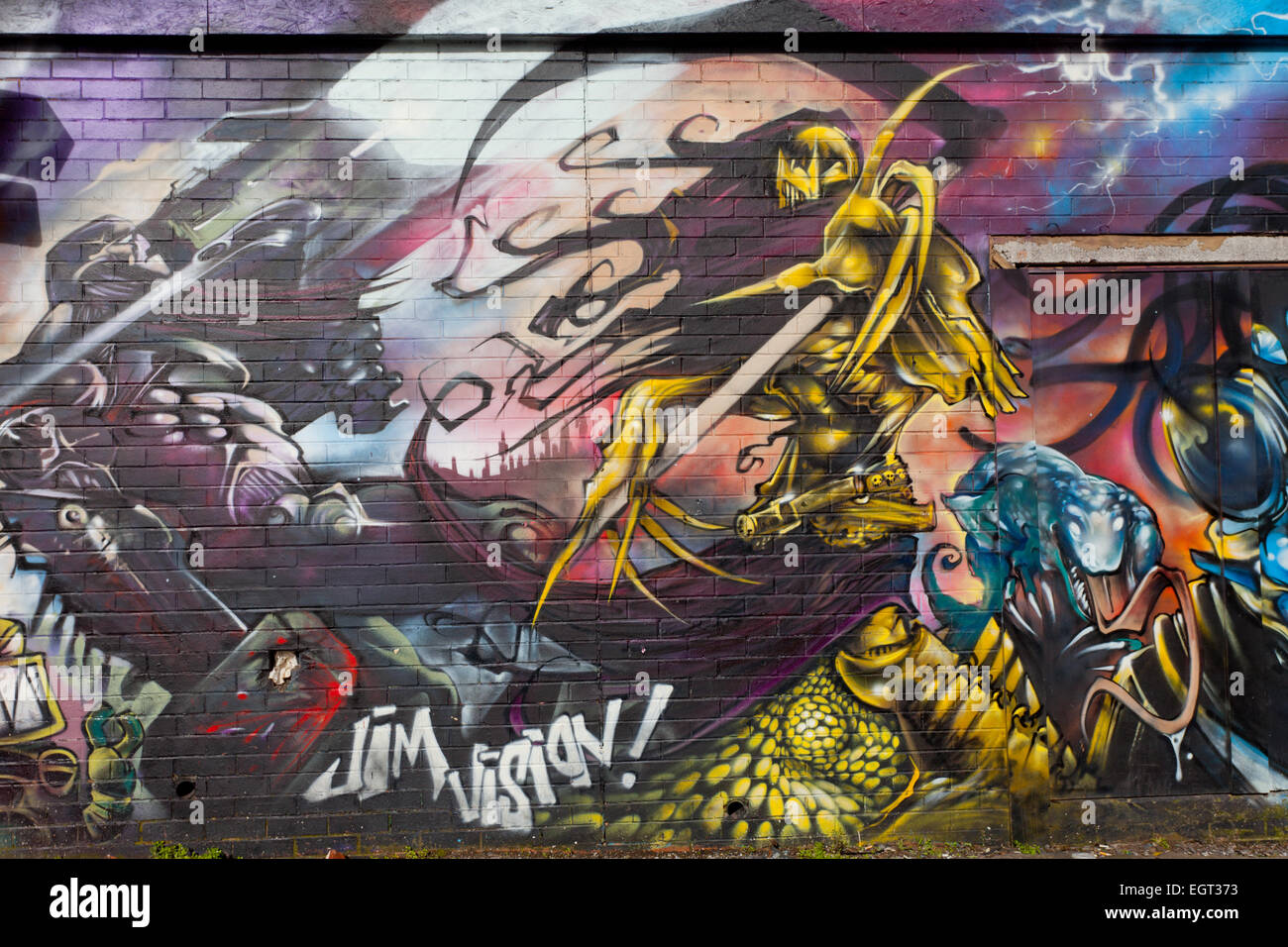 Graffiti on walls and hoardings, of a particularly high graphic and ...