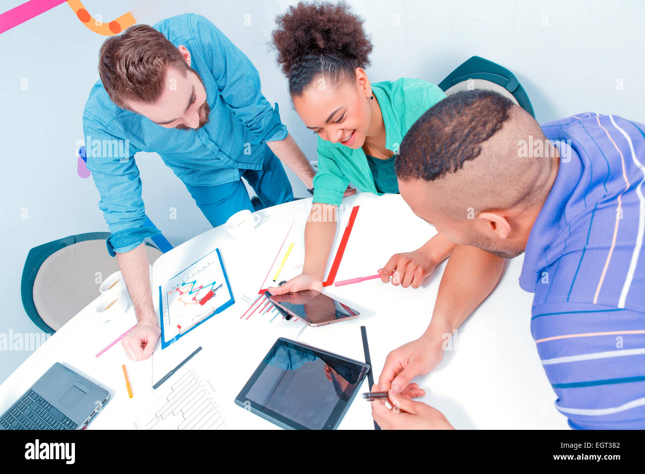 Young creative people at brainstorming Stock Photo - Alamy
