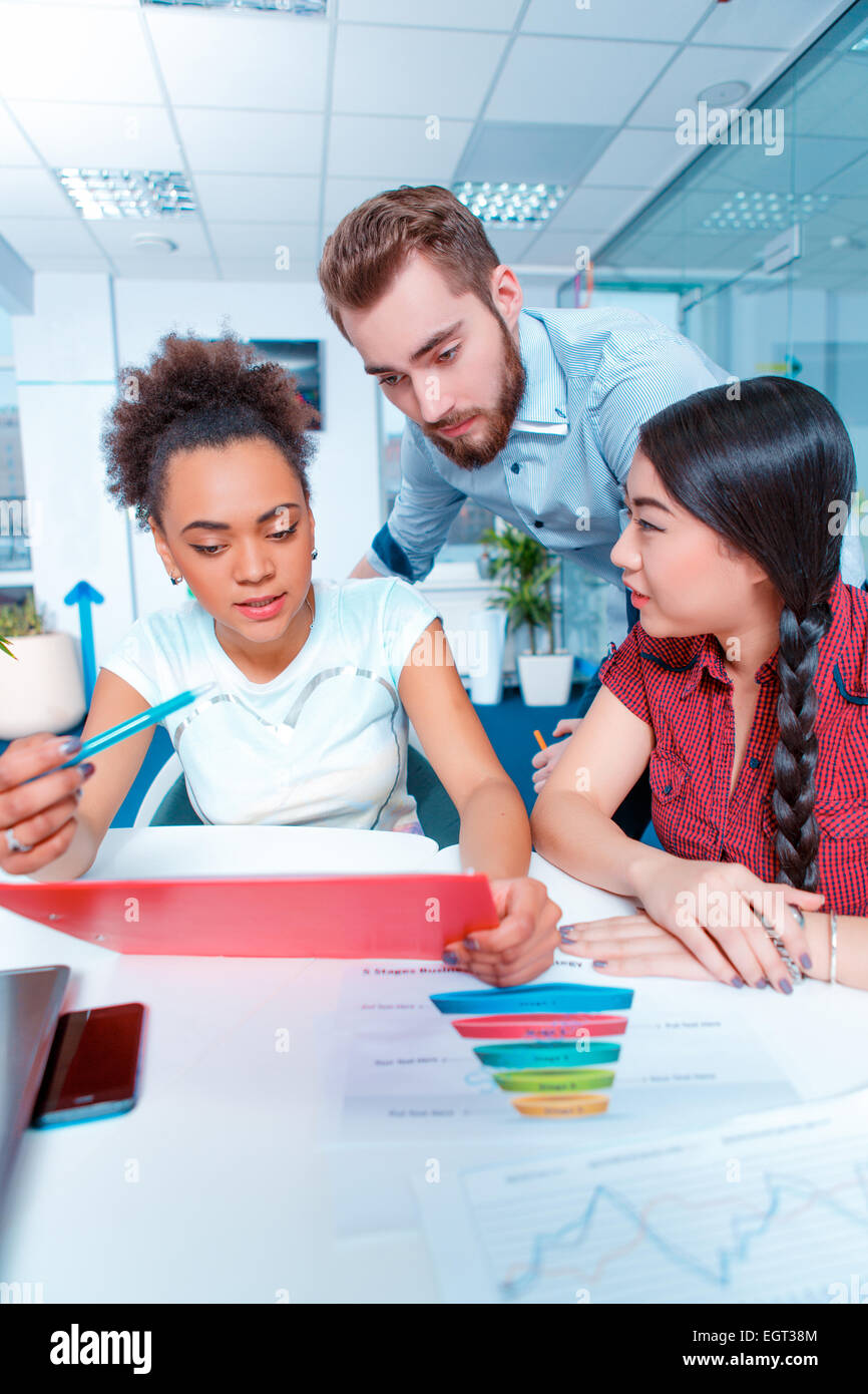 Young creative people at brainstorming Stock Photo - Alamy