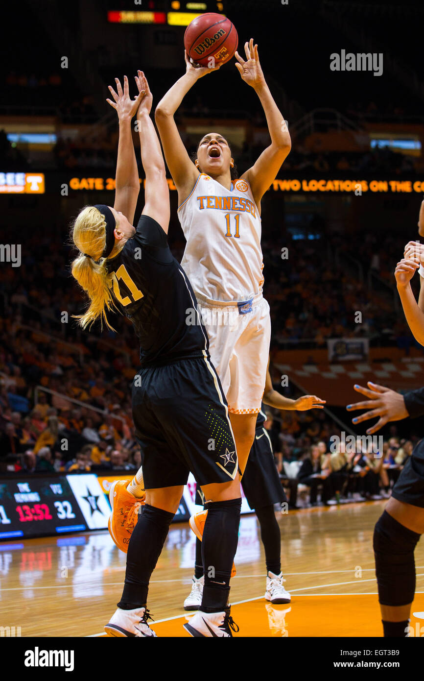 March 1, 2015: Cierra Burdick #11 of the Tennessee Lady Volunteers ...
