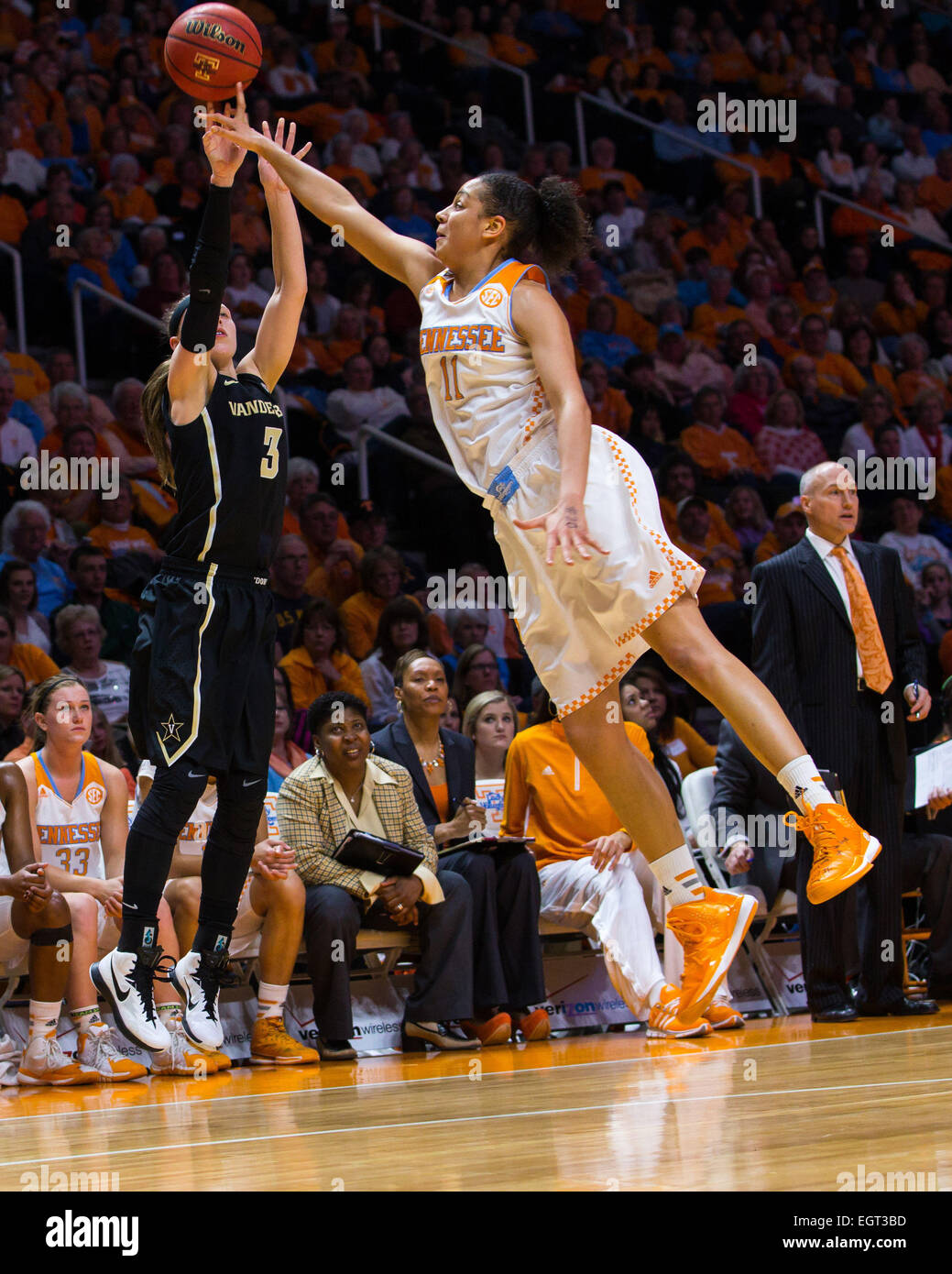 March 1, 2015: Cierra Burdick #11 of the Tennessee Lady Volunteers ...