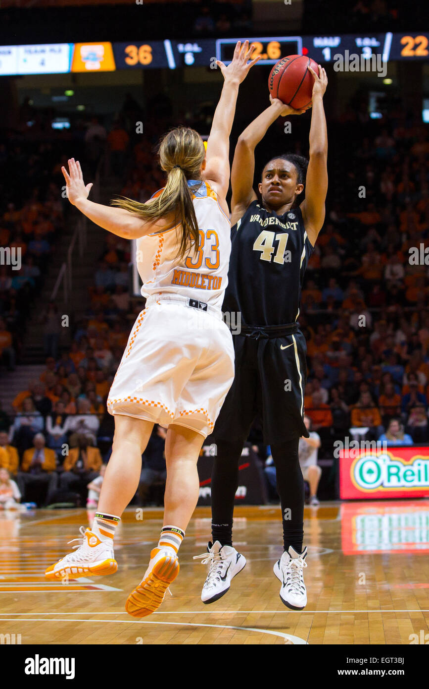 March 1, 2015: Paris Kea #41 of the Vanderbilt Commodores shoots the ...