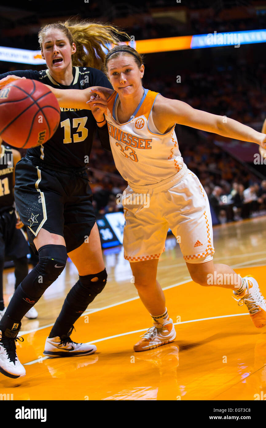 March 1, 2015: Alexa Middleton #33 of the Tennessee Lady Volunteers and ...