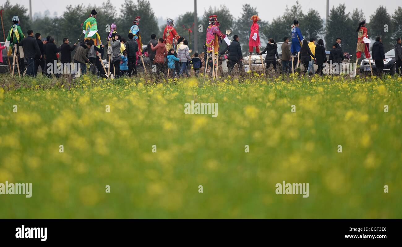 Miluo, China's Hunan Province. 2nd Mar, 2015. Children perform ...