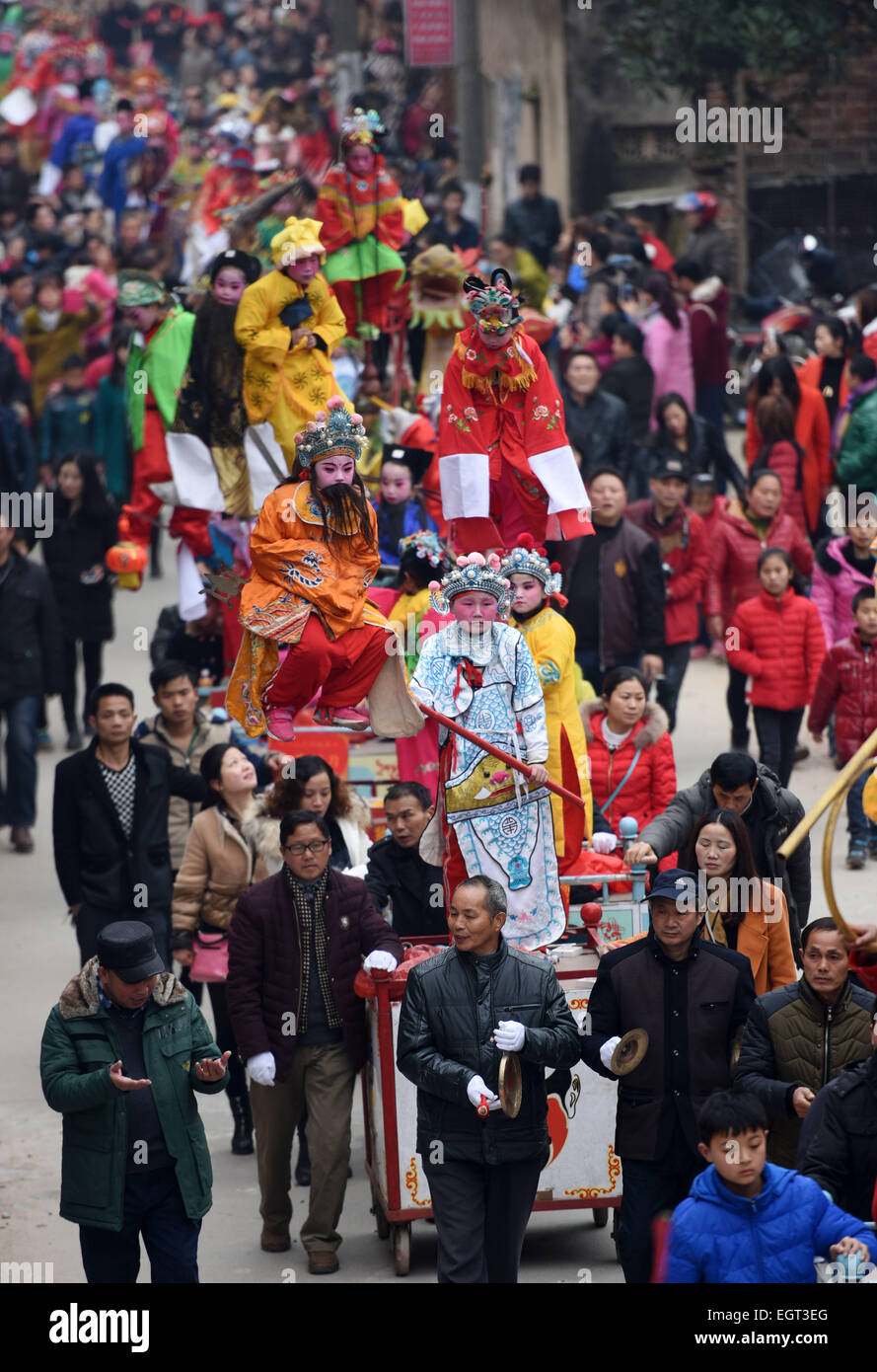Miluo, China's Hunan Province. 2nd Mar, 2015. Children perform ...