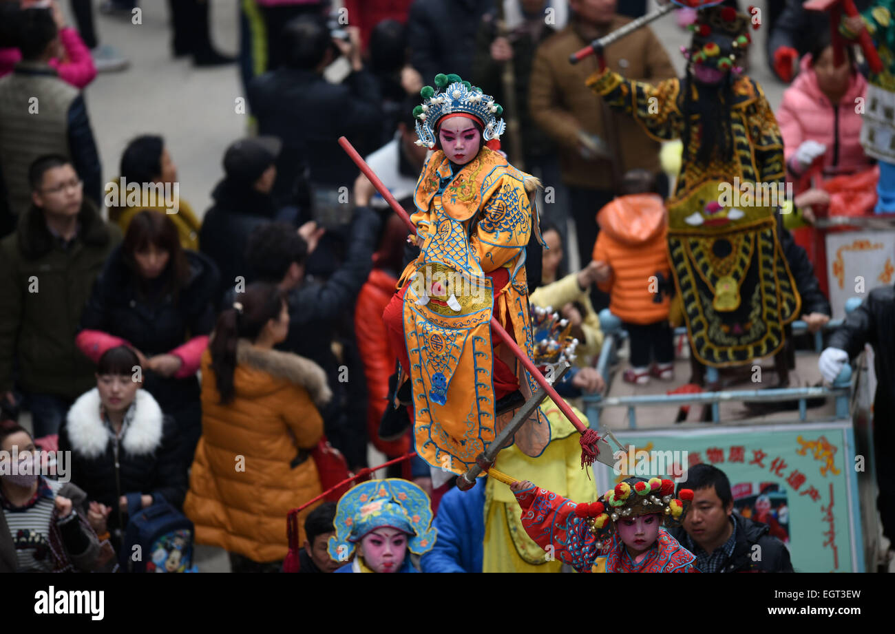 Miluo, China's Hunan Province. 2nd Mar, 2015. Children perform ...