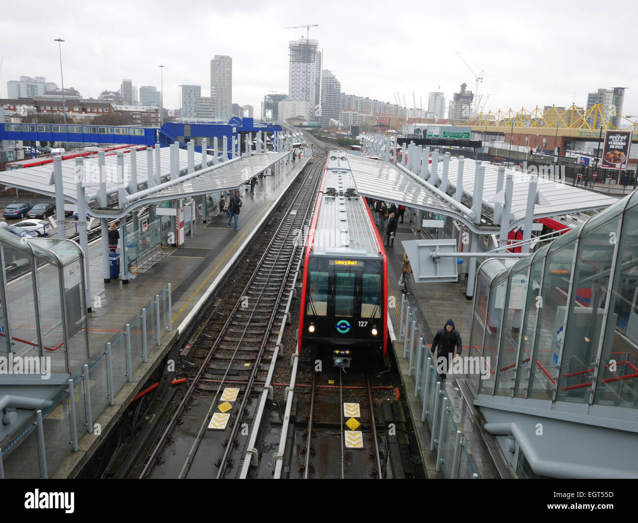 docklands light railway DLR Poplar Stock Photo - Alamy