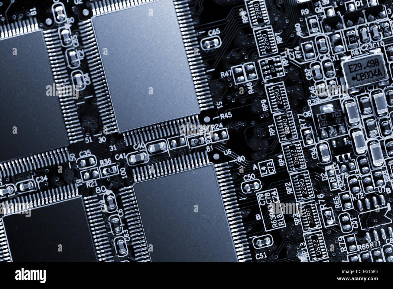 electronic board with memory chips Stock Photo - Alamy