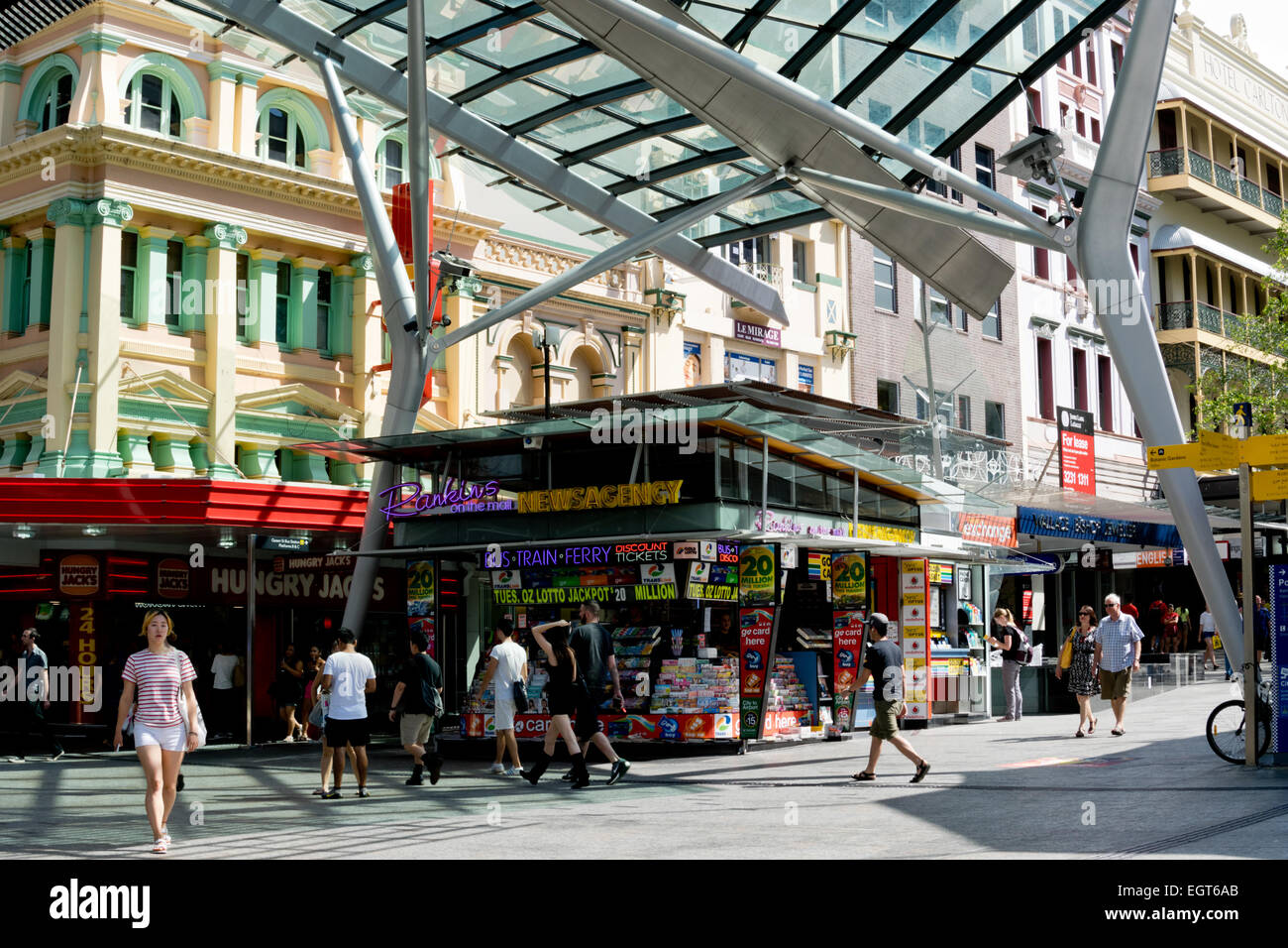 Junction of Queen Street and Albert Street in Brisbane, a popular ...