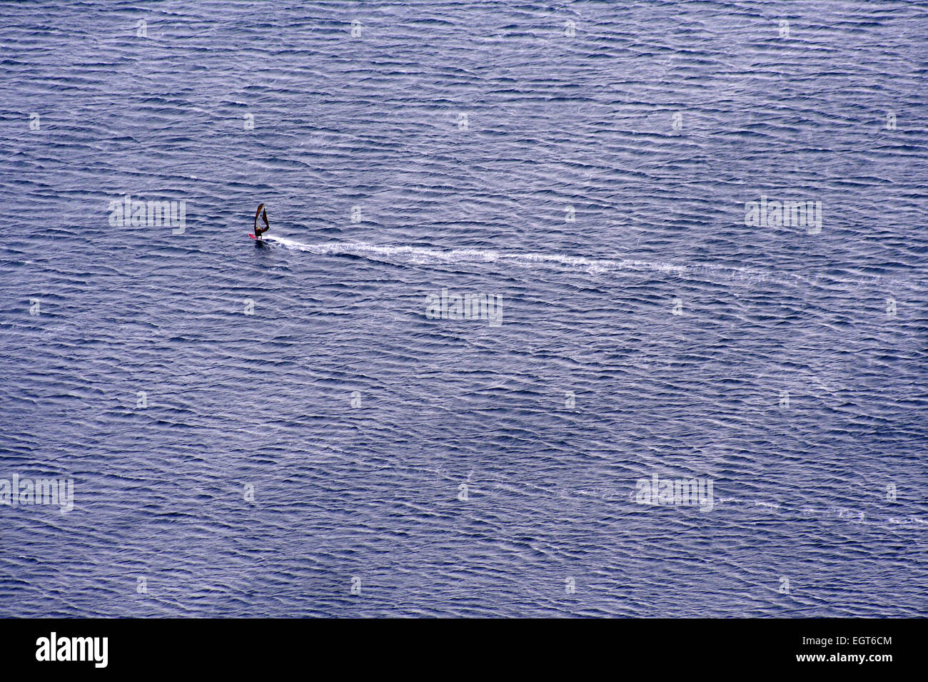 Windsurfer viewed from above Stock Photo - Alamy