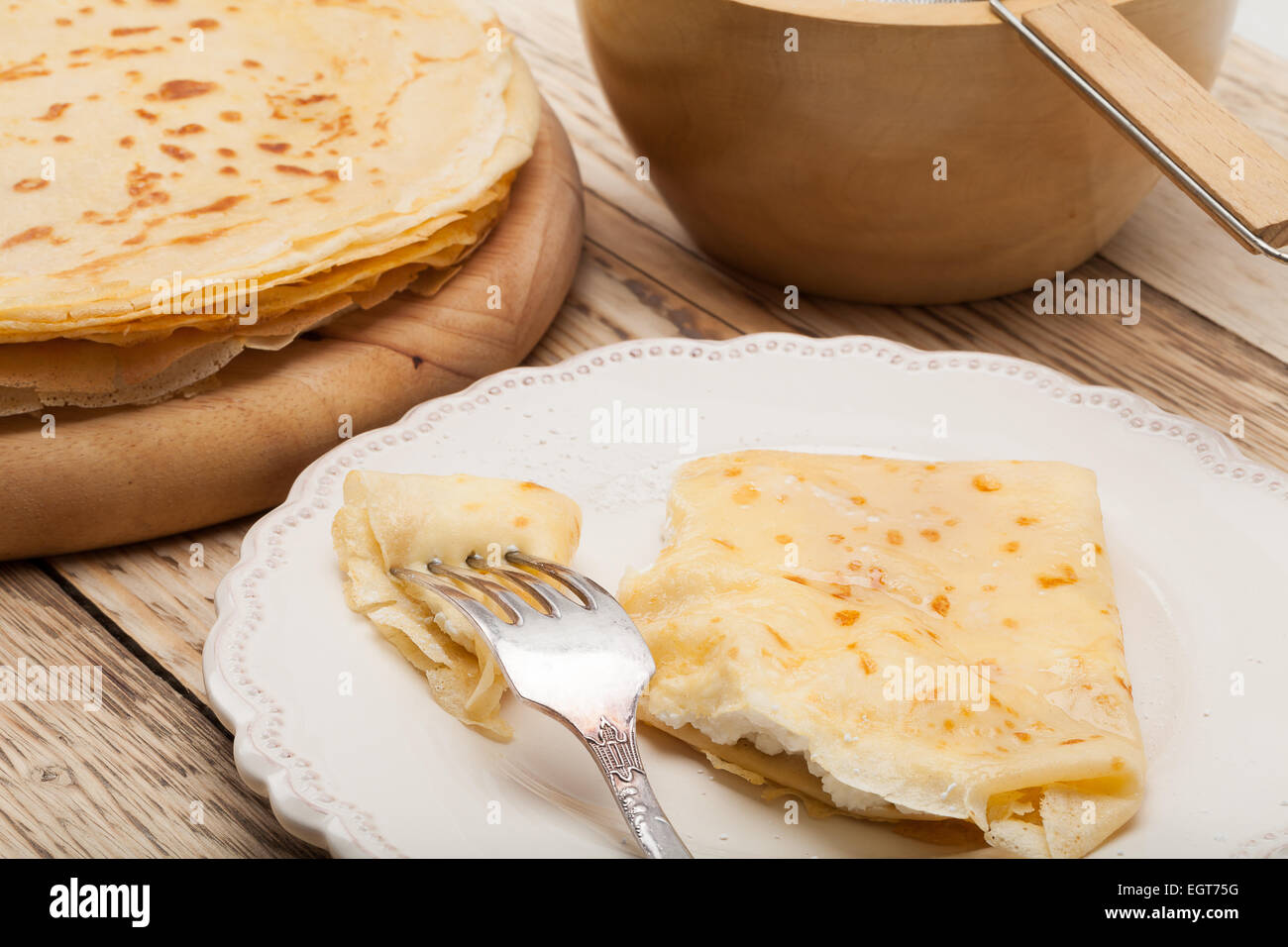 Pancakes or crepes Stock Photo - Alamy