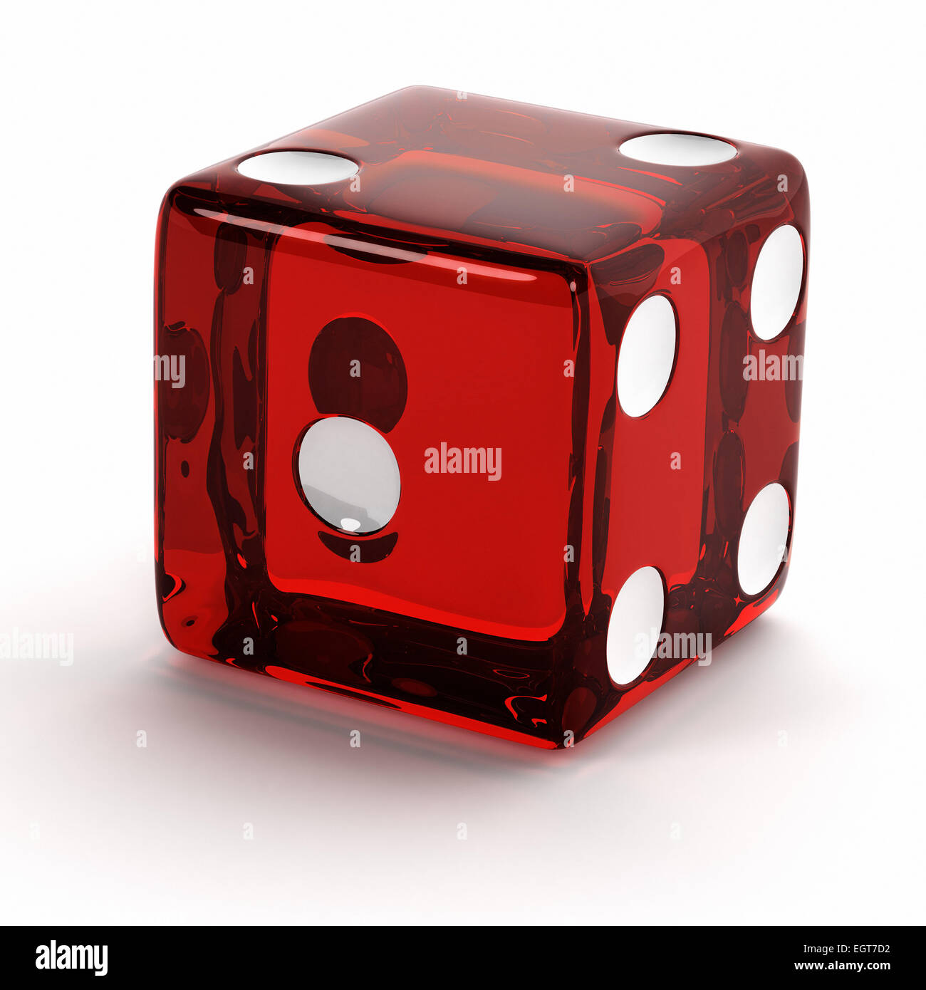 Semi transparent red die Stock Photo - Alamy