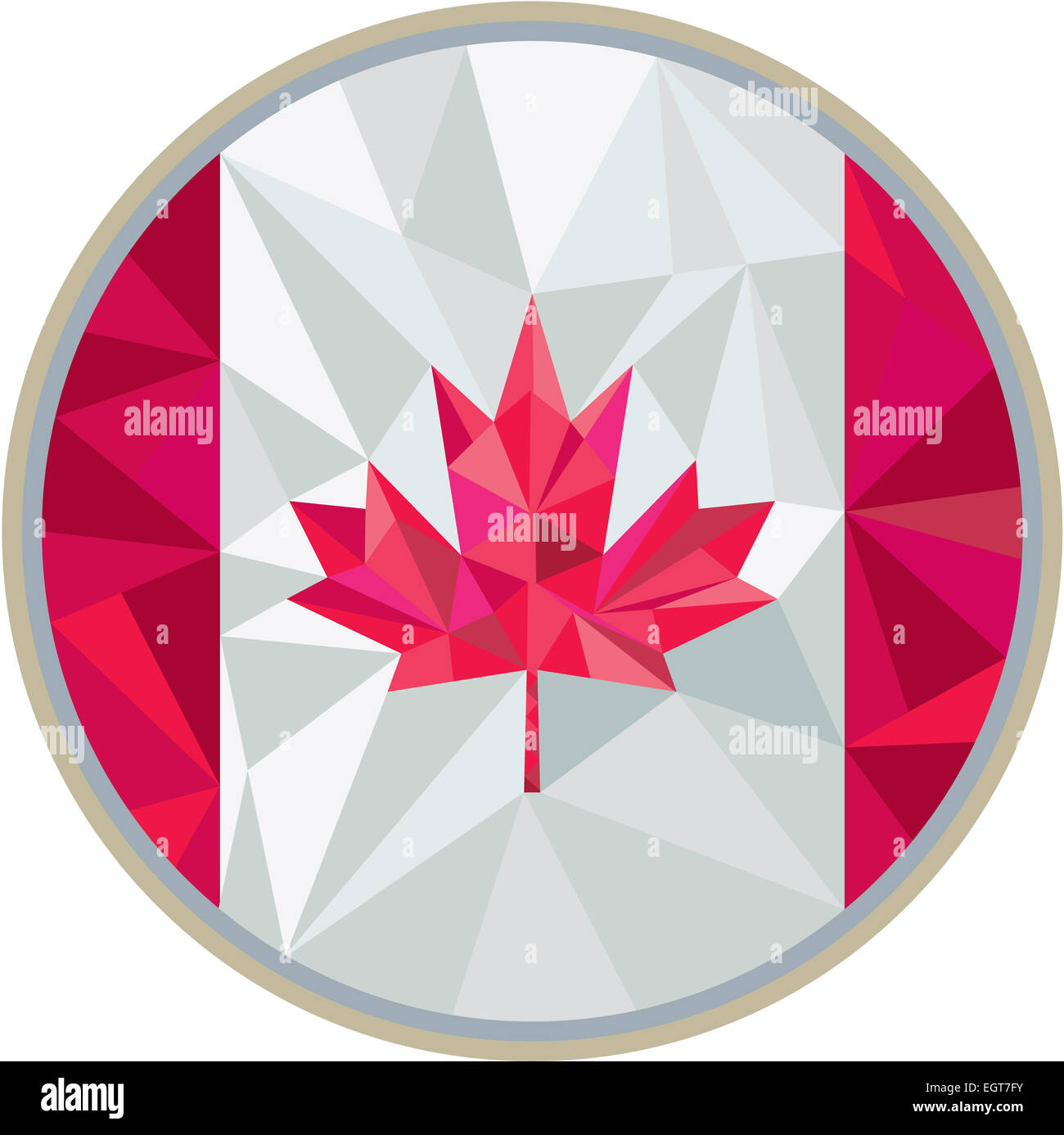 Low polygon style illustration of canada flag maple leaf set inside ...