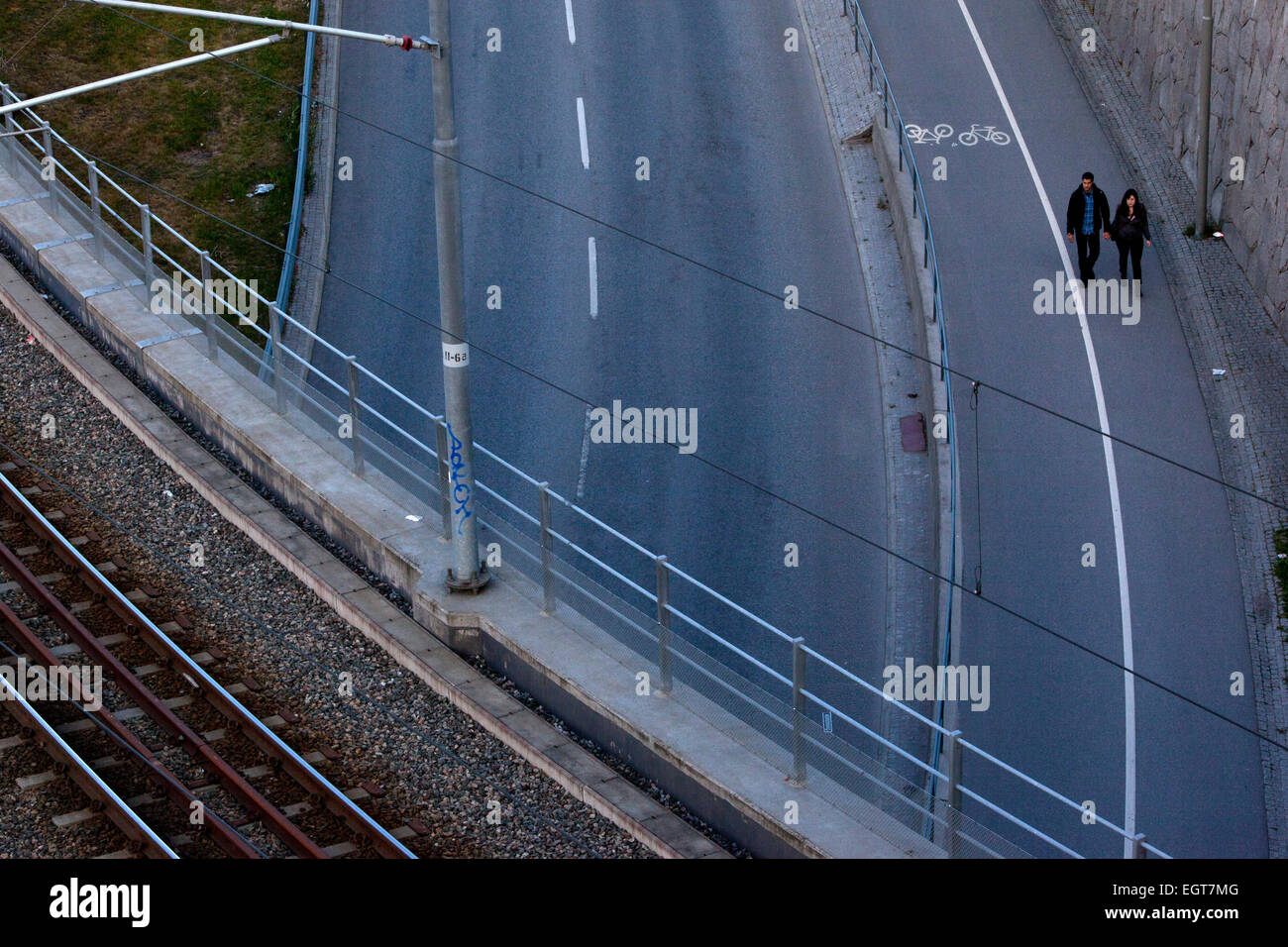 A view from a bridge in Slussen district, Stockholm, Sweden Stock Photo ...