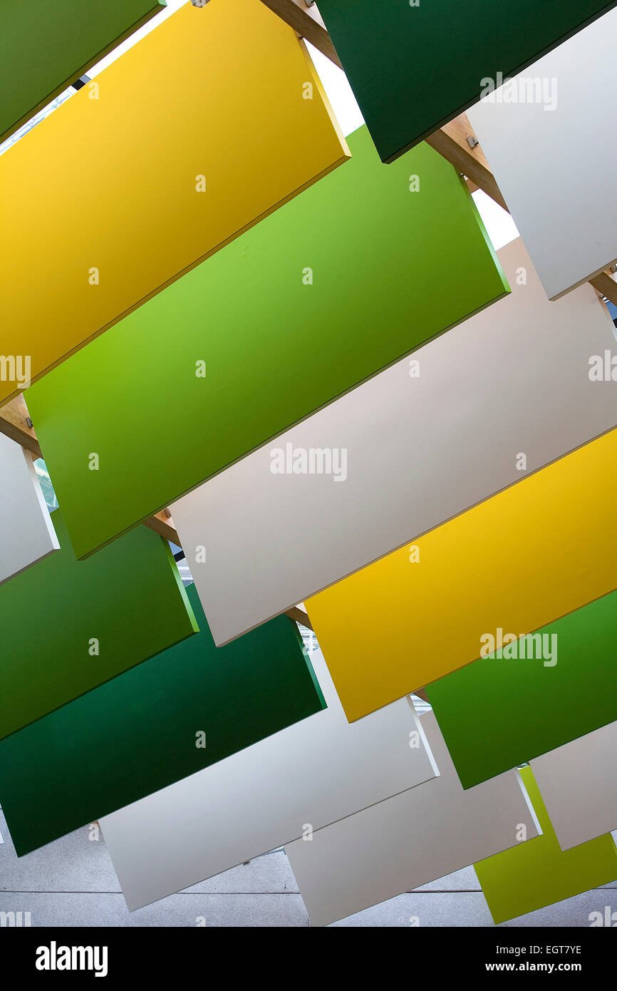 Green and yellow roof detail Stock Photo - Alamy