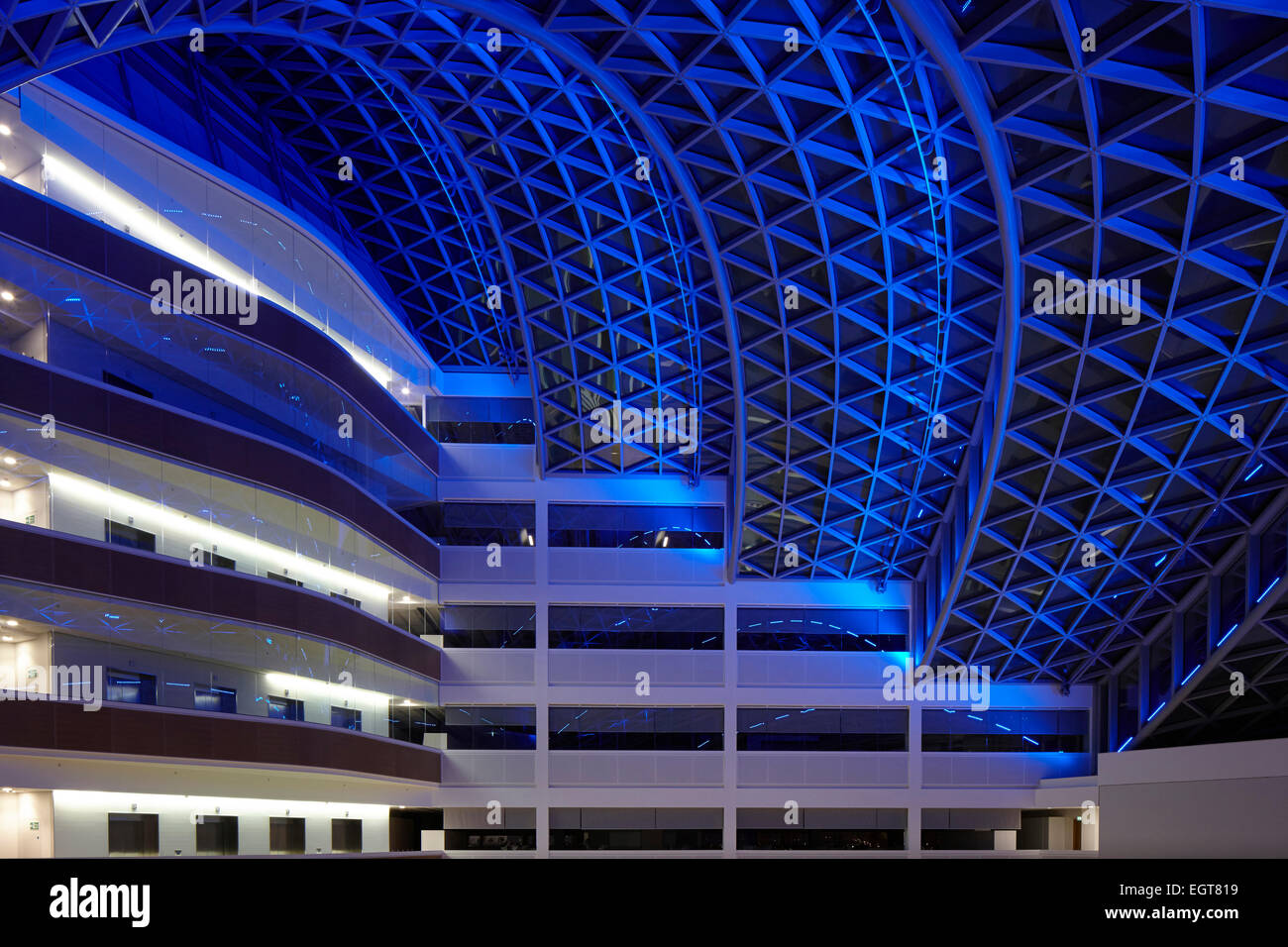 Roof detail and balcony interiors in Co-op Head Offices, 1 Angel Square ...