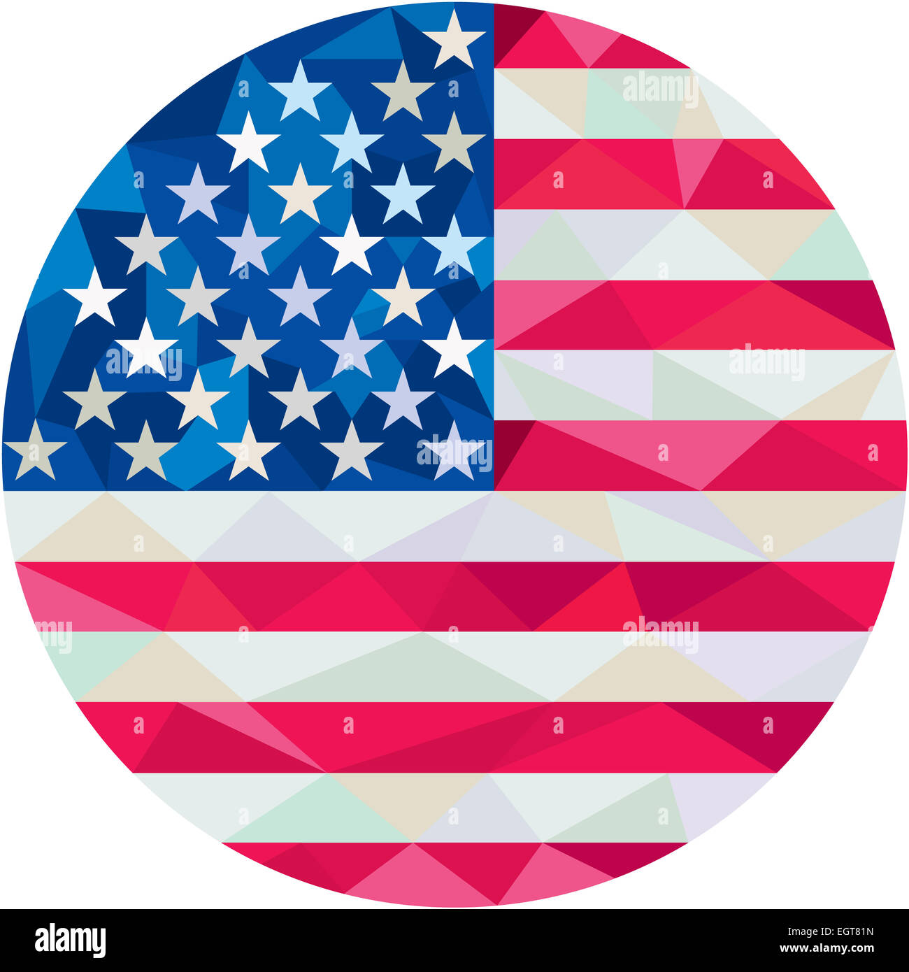 Low polygon style illustration of usa american flag stars and stripes ...