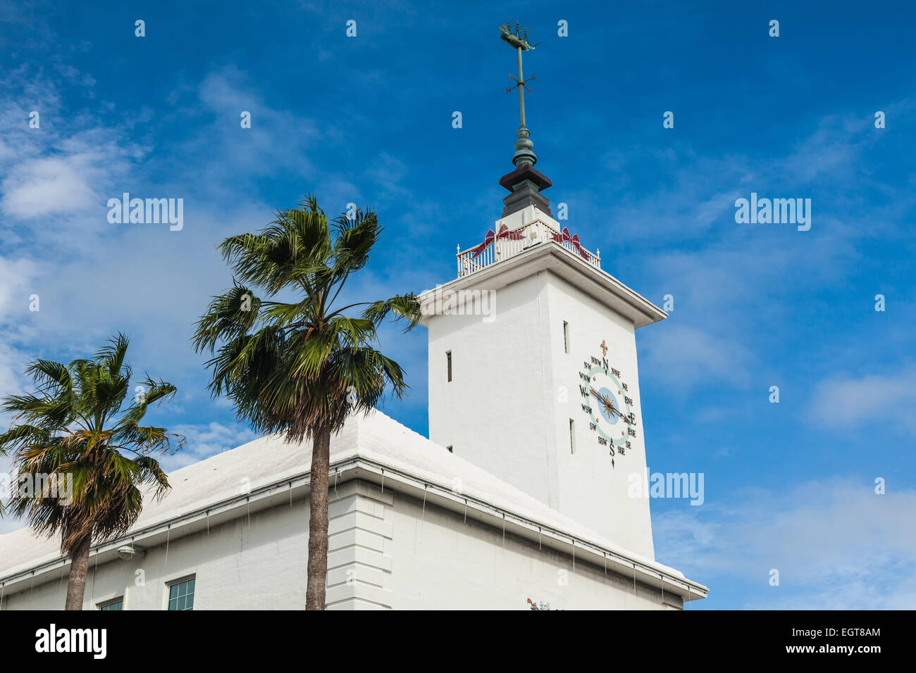 View of the city hall building of Hamilton, the capital of Bermuda ...