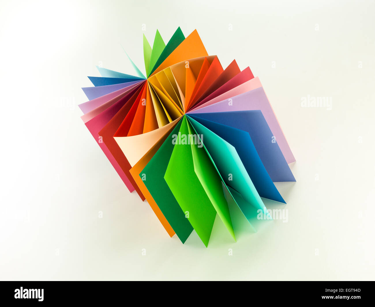 perspective view of two multi colored paper pads combined together on ...