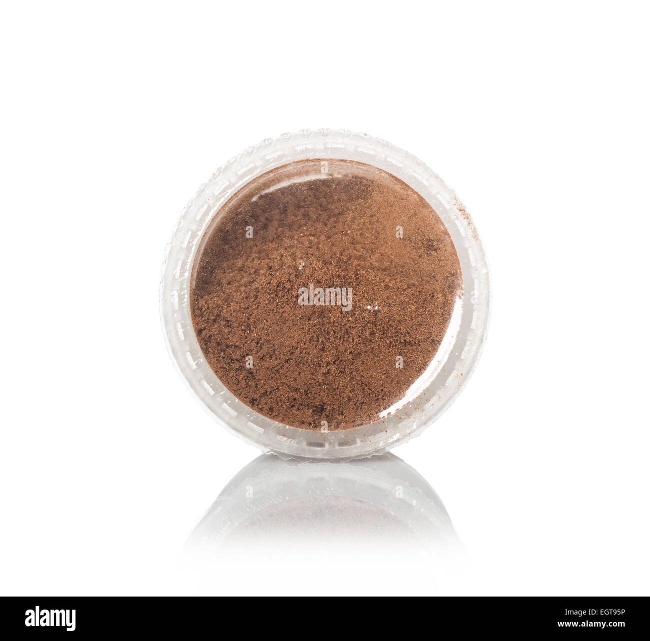 One capsule of hot chocolate isolated on white background Stock Photo ...