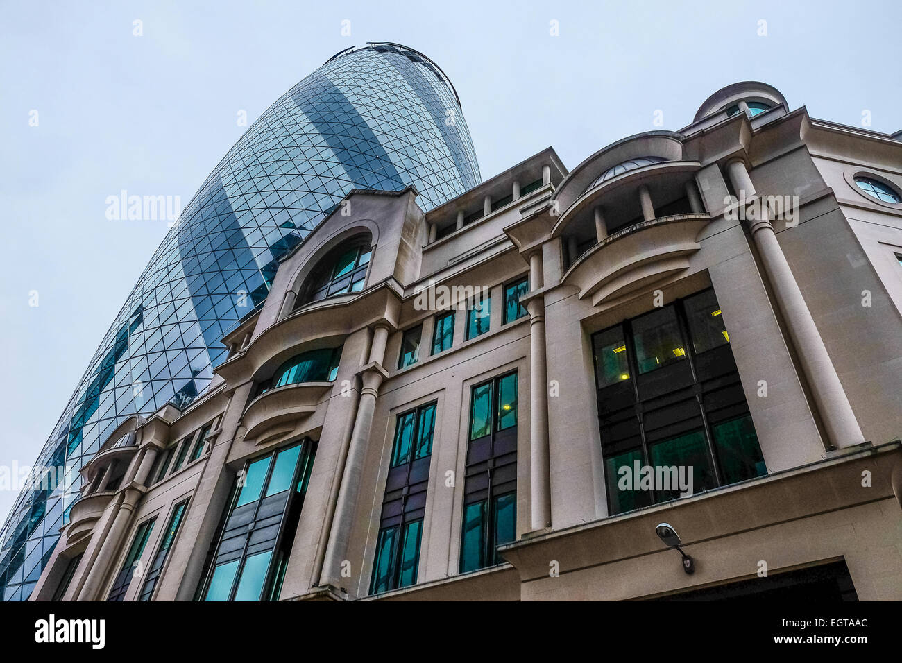 London, The City, Swiss Re building, aka "The Gherkin Stock Photo - Alamy