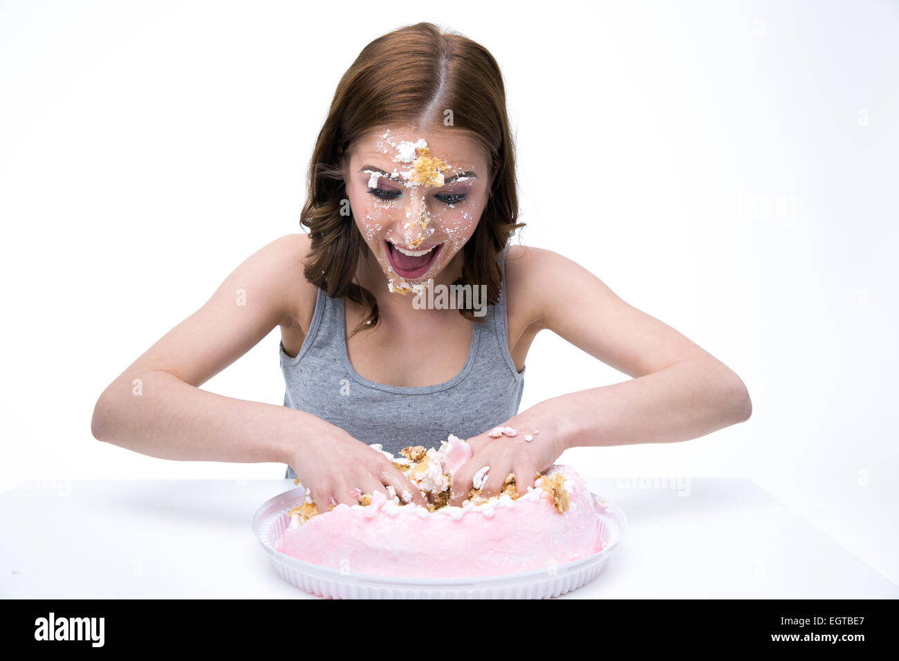 Birthday cake face funny hi-res stock photography and images - Alamy