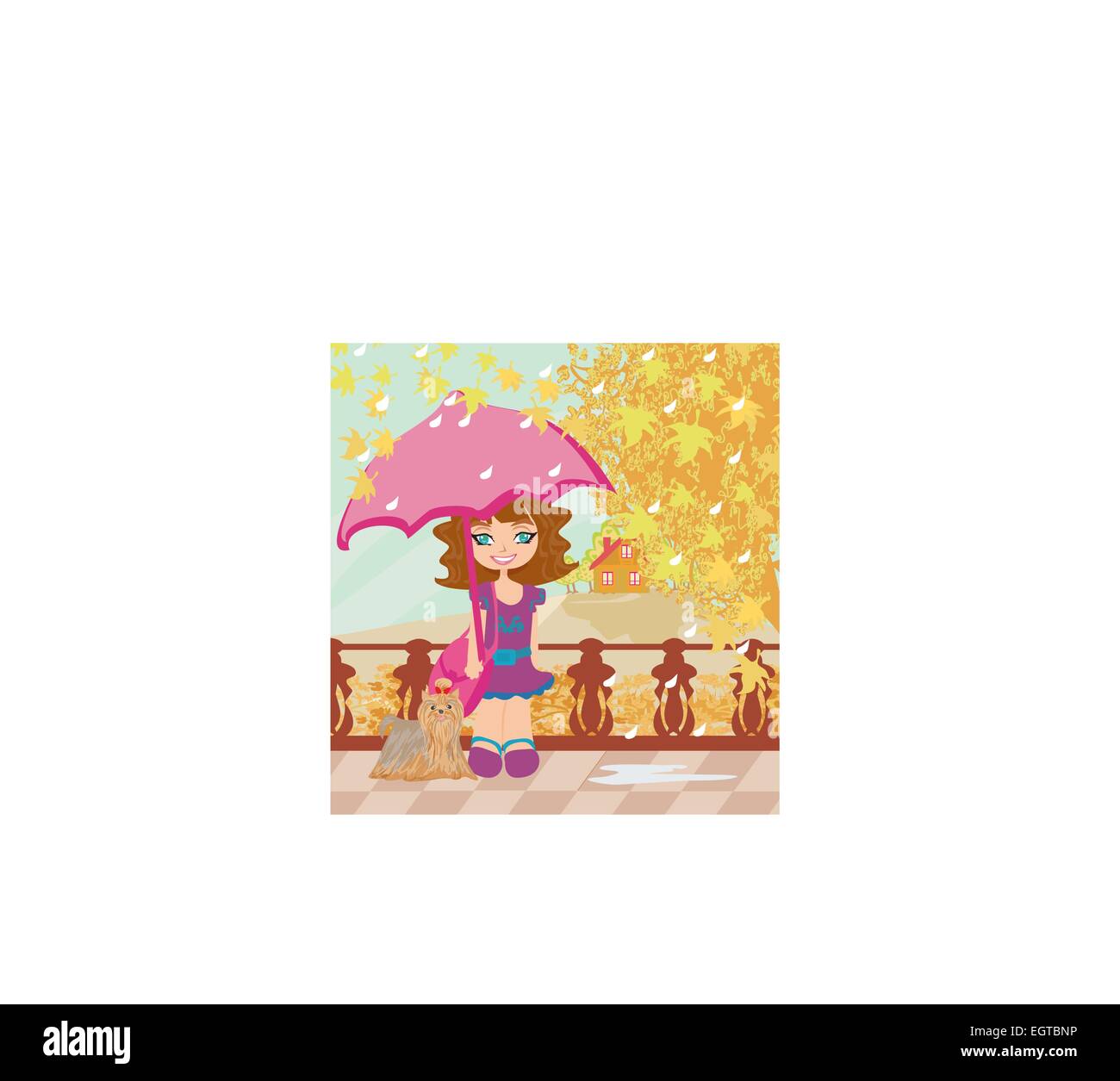 walk in autumn day Stock Vector Image & Art - Alamy