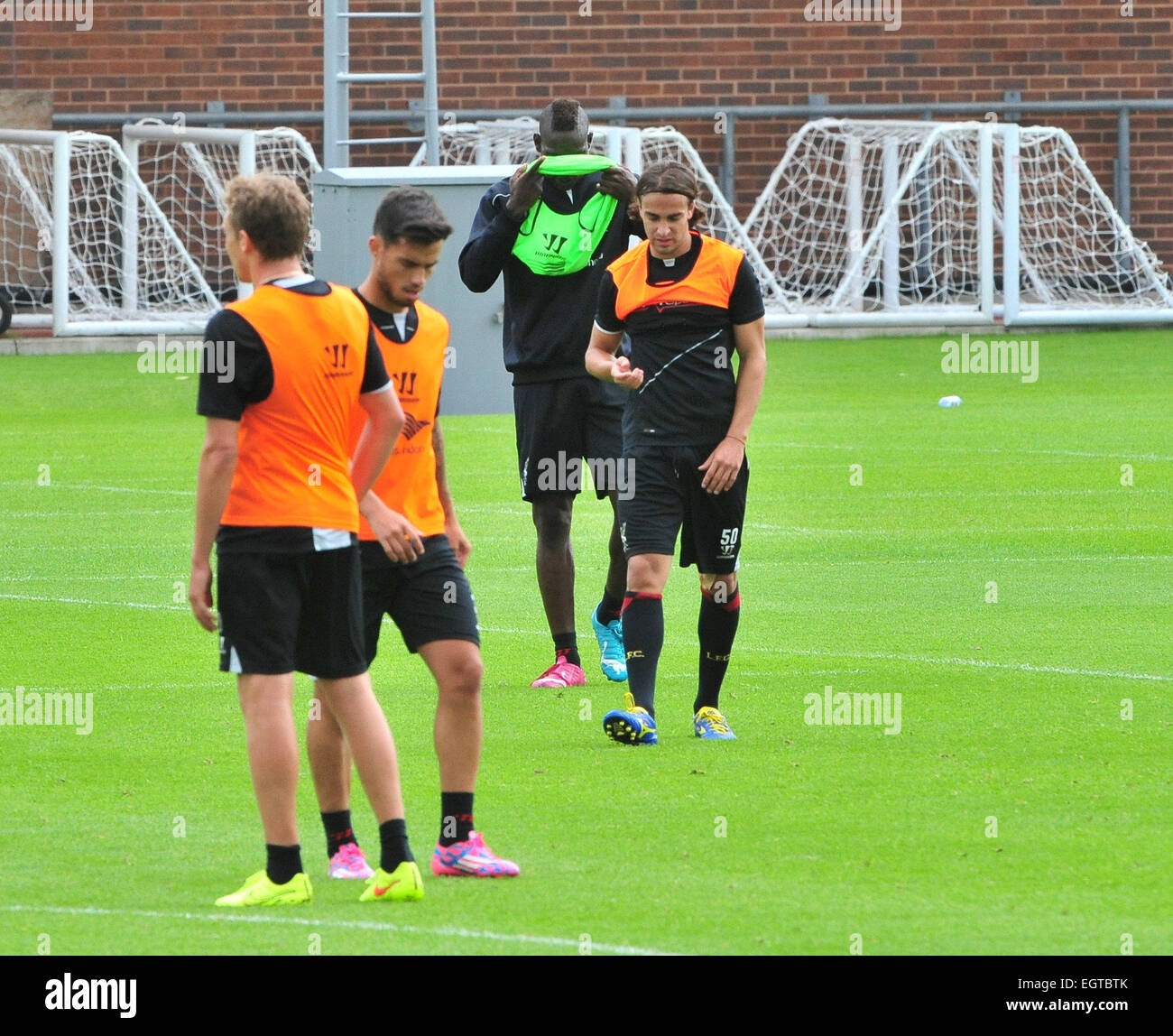 Liverpool F.C players training ahead of the Barclays Premier League ...