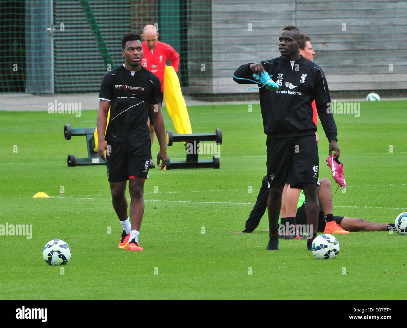 Liverpool F.C players training ahead of the Barclays Premier League ...