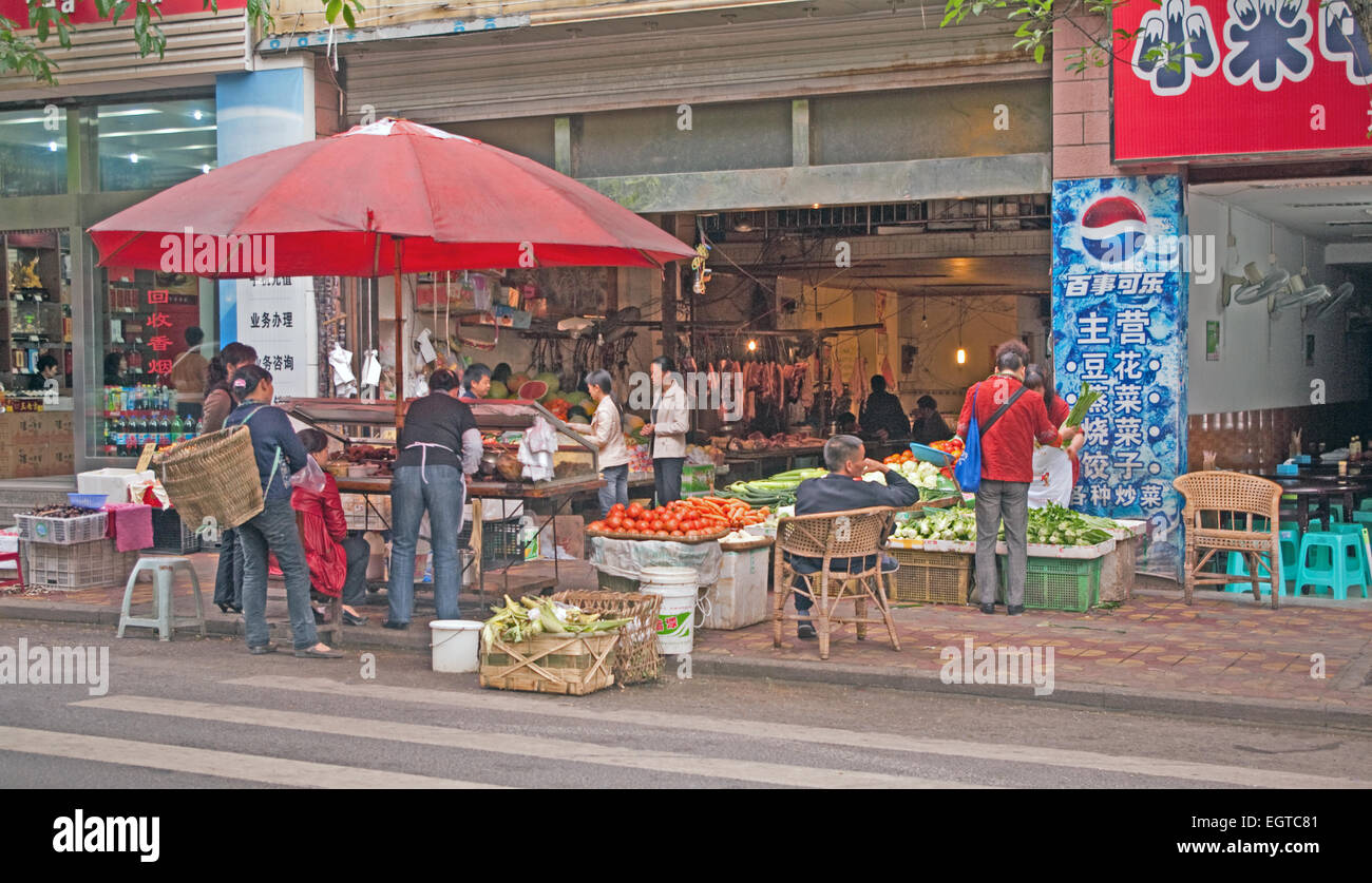 Chengdu China Asia Chinese Vegetable Shop Market Stock Photo - Alamy
