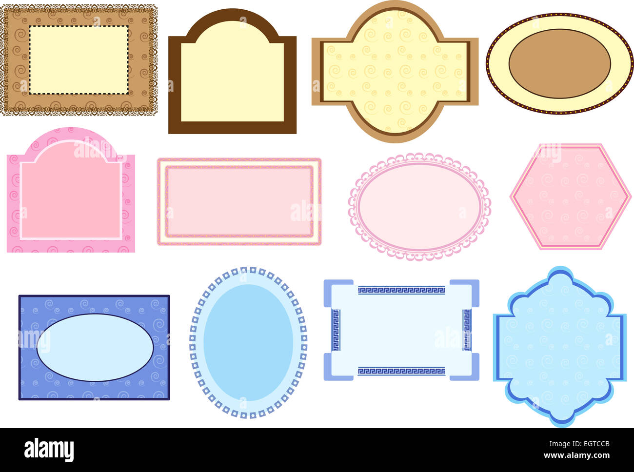 illustration of different type of labels Stock Photo - Alamy