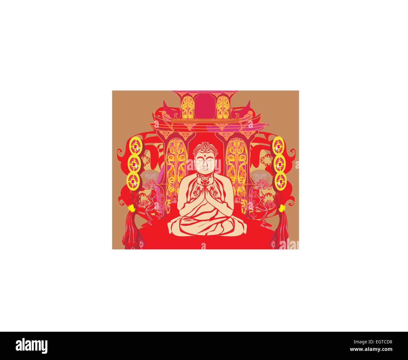 Buddha - abstract background, beautiful ornament card Stock Vector ...