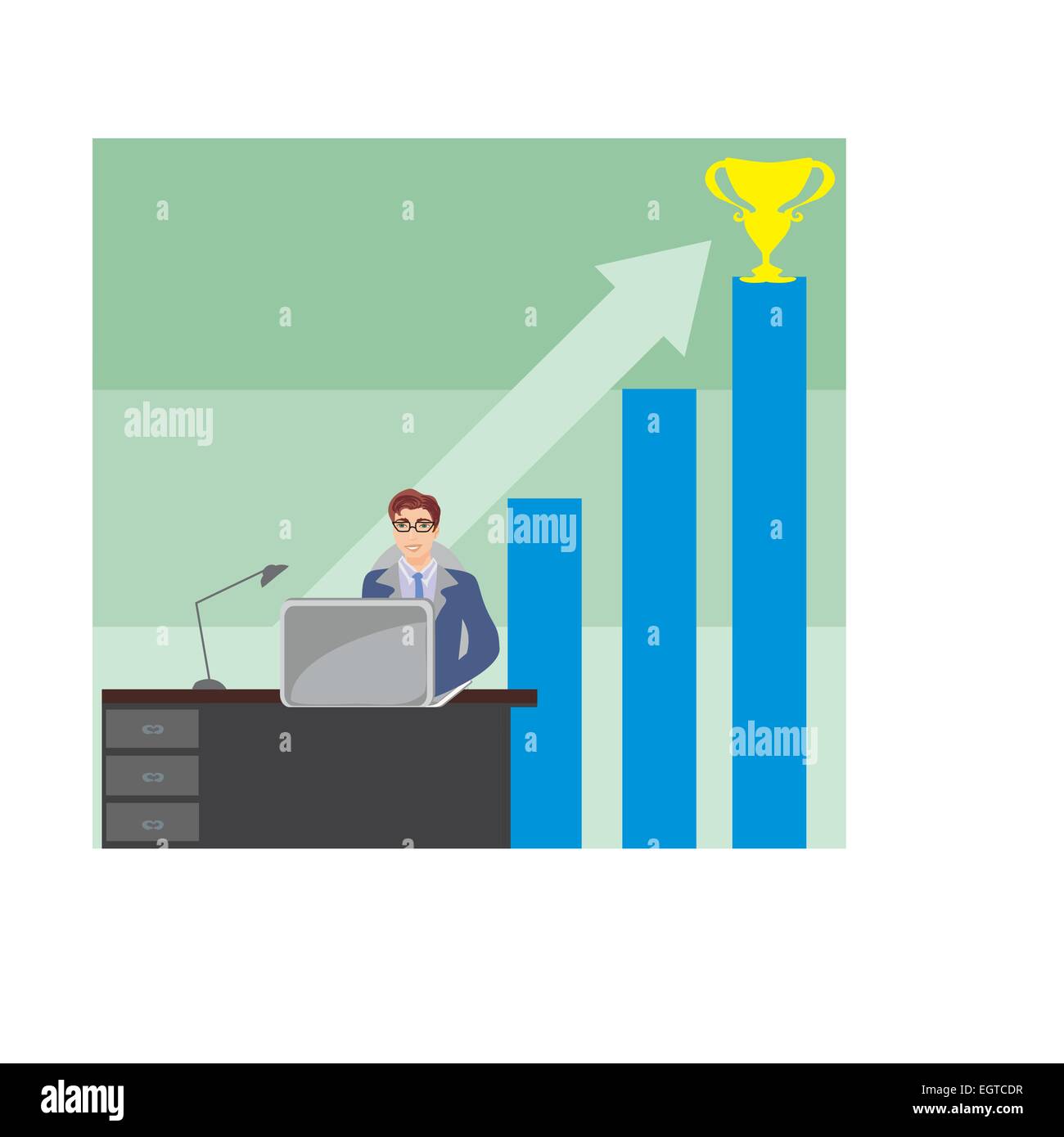 pursuit of the objective - Business abstract illustration Stock Vector ...