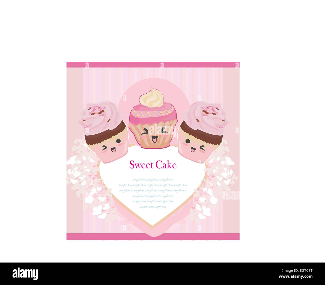Cute Cupcakes card Stock Vector Image & Art - Alamy
