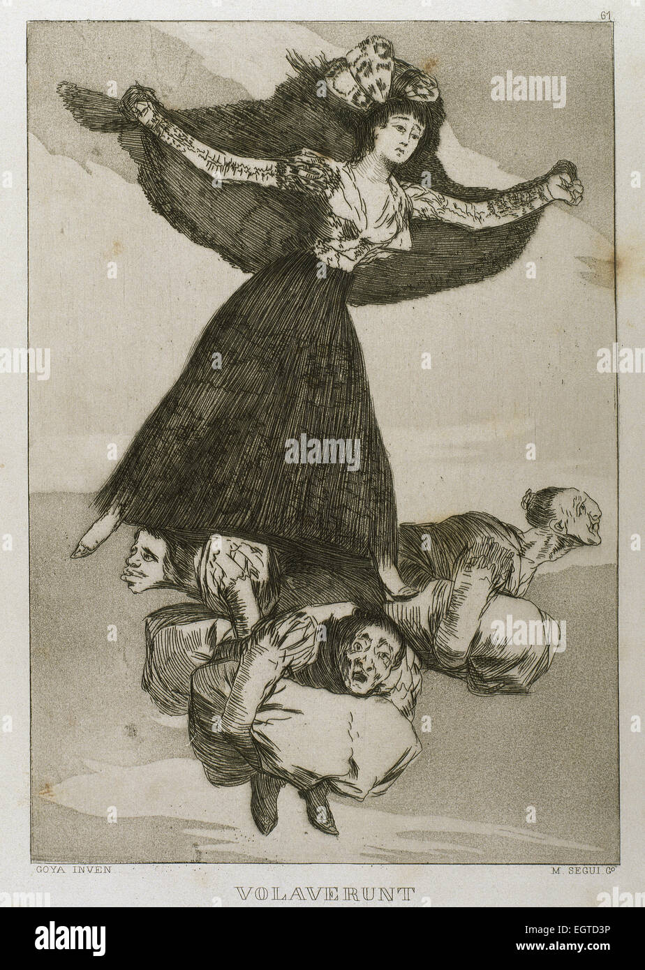 Francisco Goya (1746-1828). Caprices. Plaque 61. They have flown. 18th ...