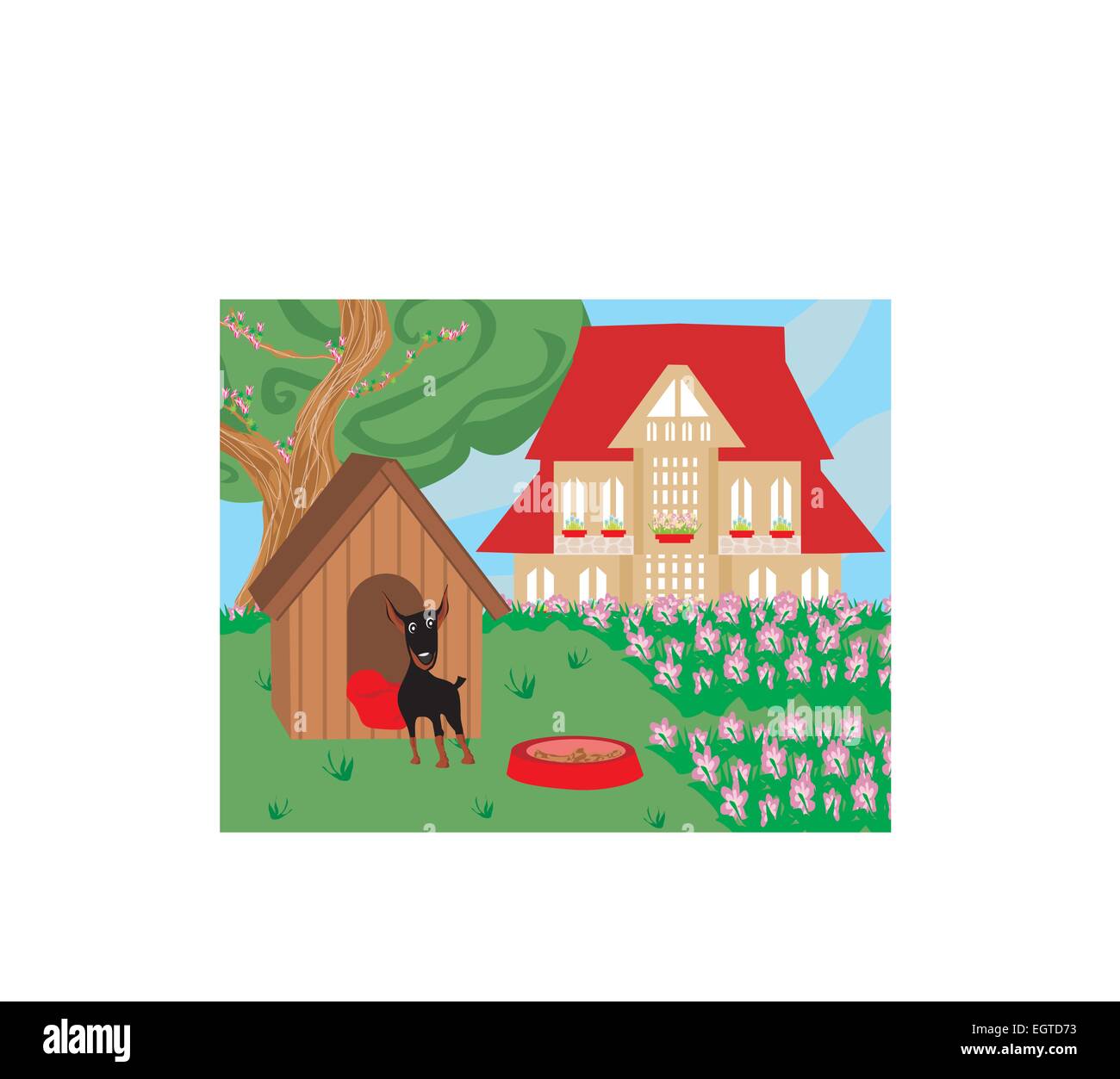 Dog kennels Stock Vector Images - Alamy