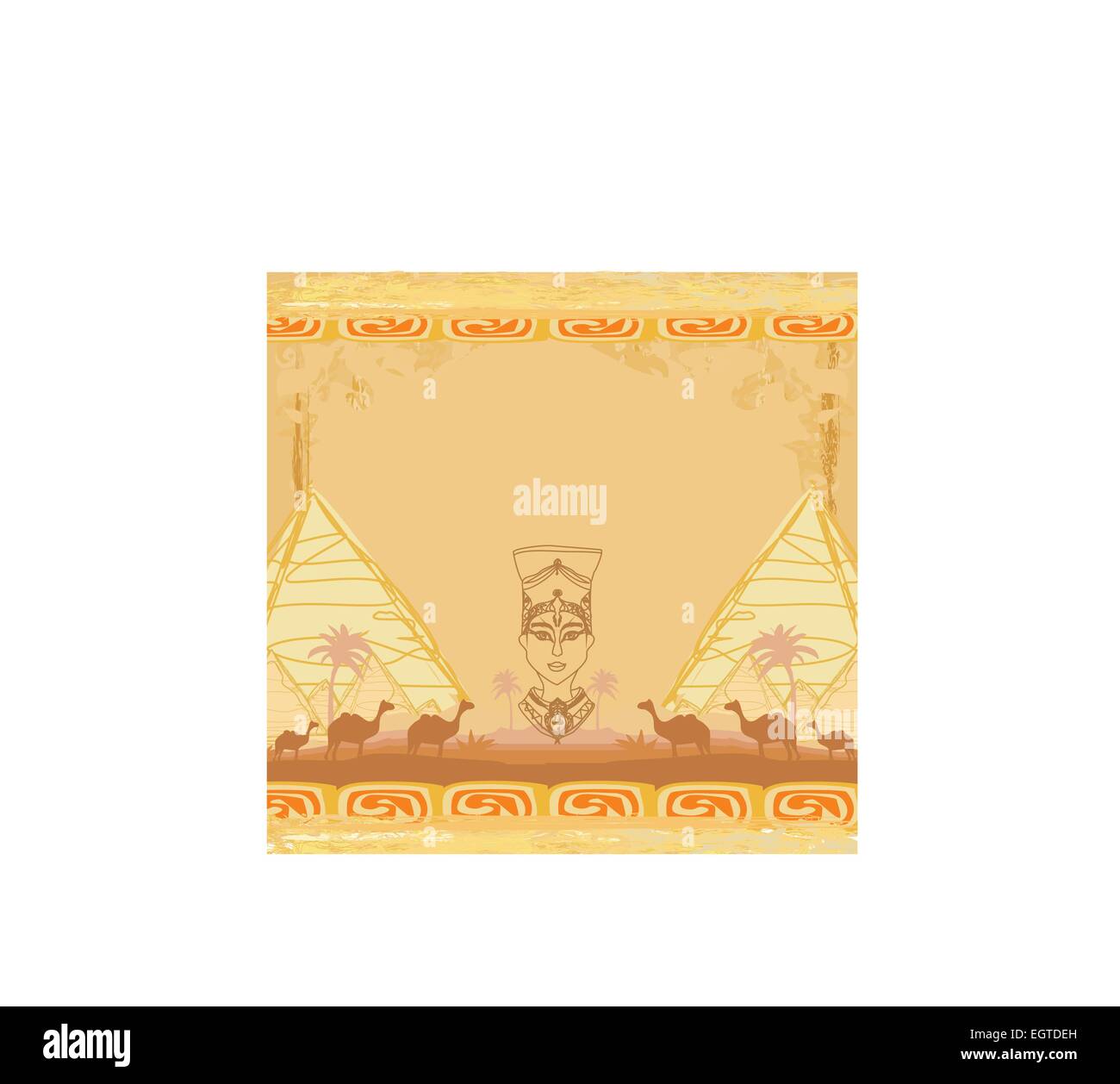 Egyptian queen cleopatra frame egypt pyramid hi-res stock photography ...