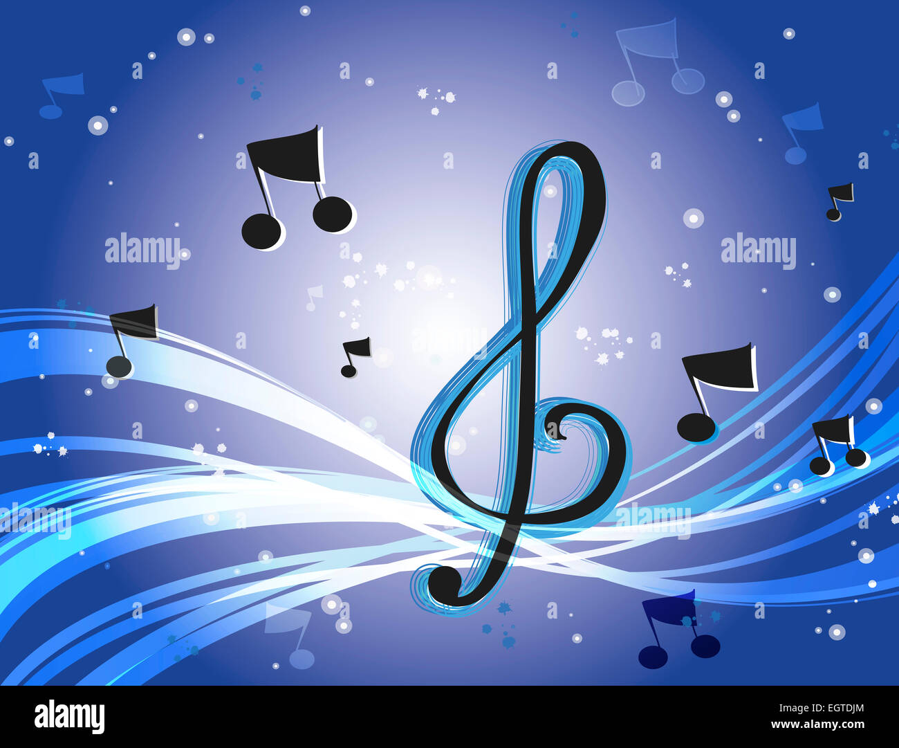 Blue music notes background hi-res stock photography and images - Alamy
