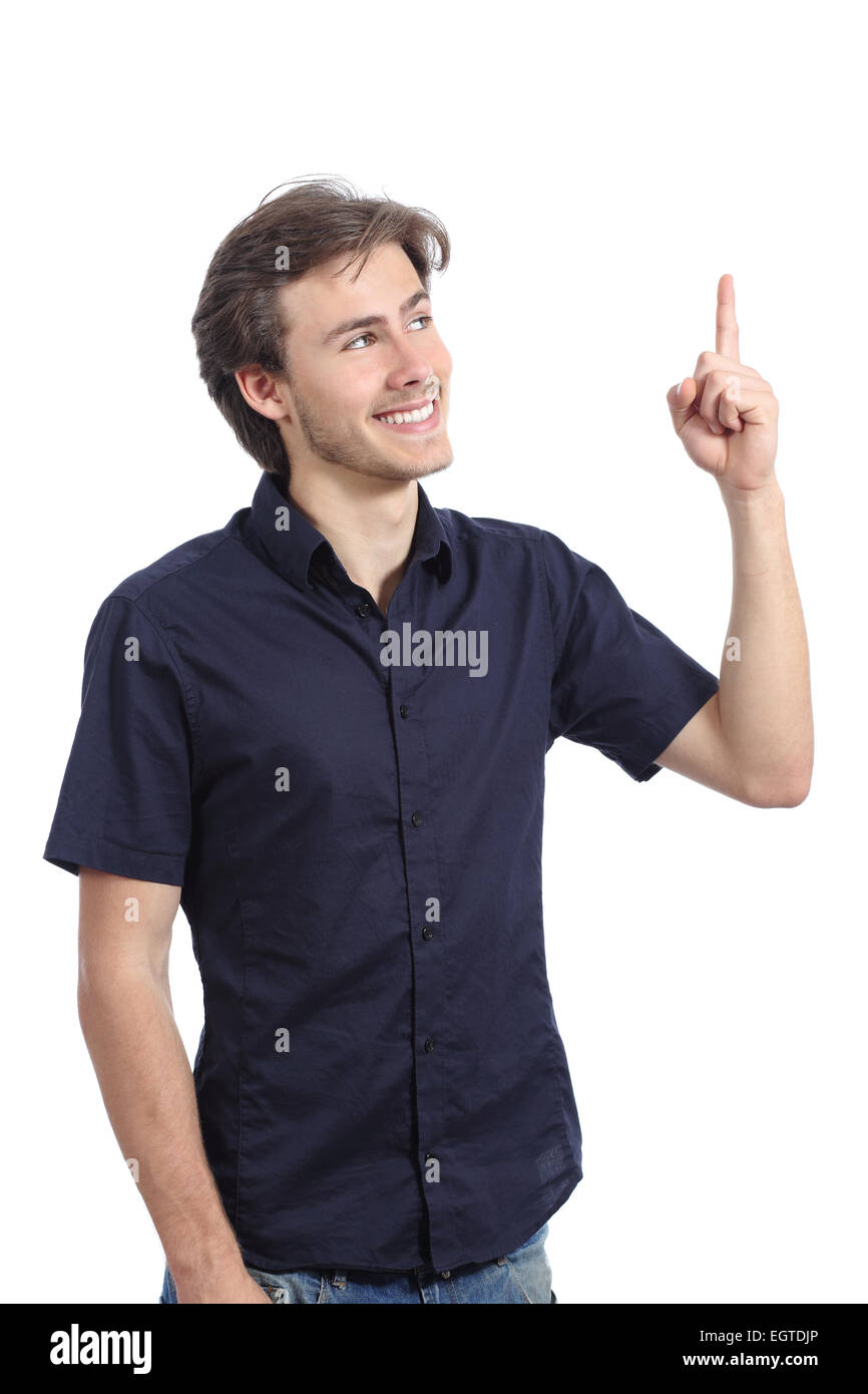 Business man pointing laughing hi-res stock photography and images - Alamy