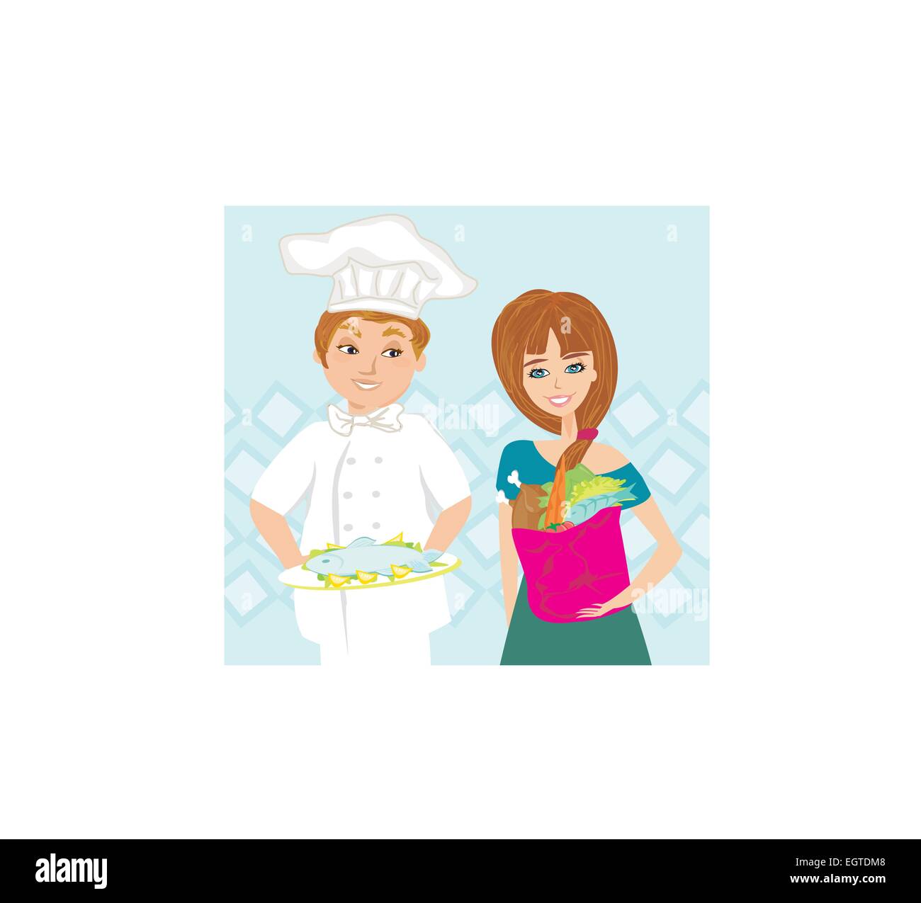 chef offers a dish Stock Vector Image & Art - Alamy