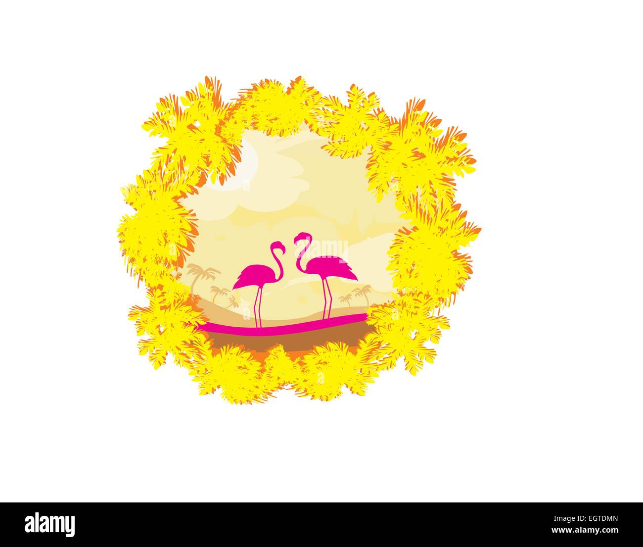 Flying pink flamingos Stock Vector Images - Alamy