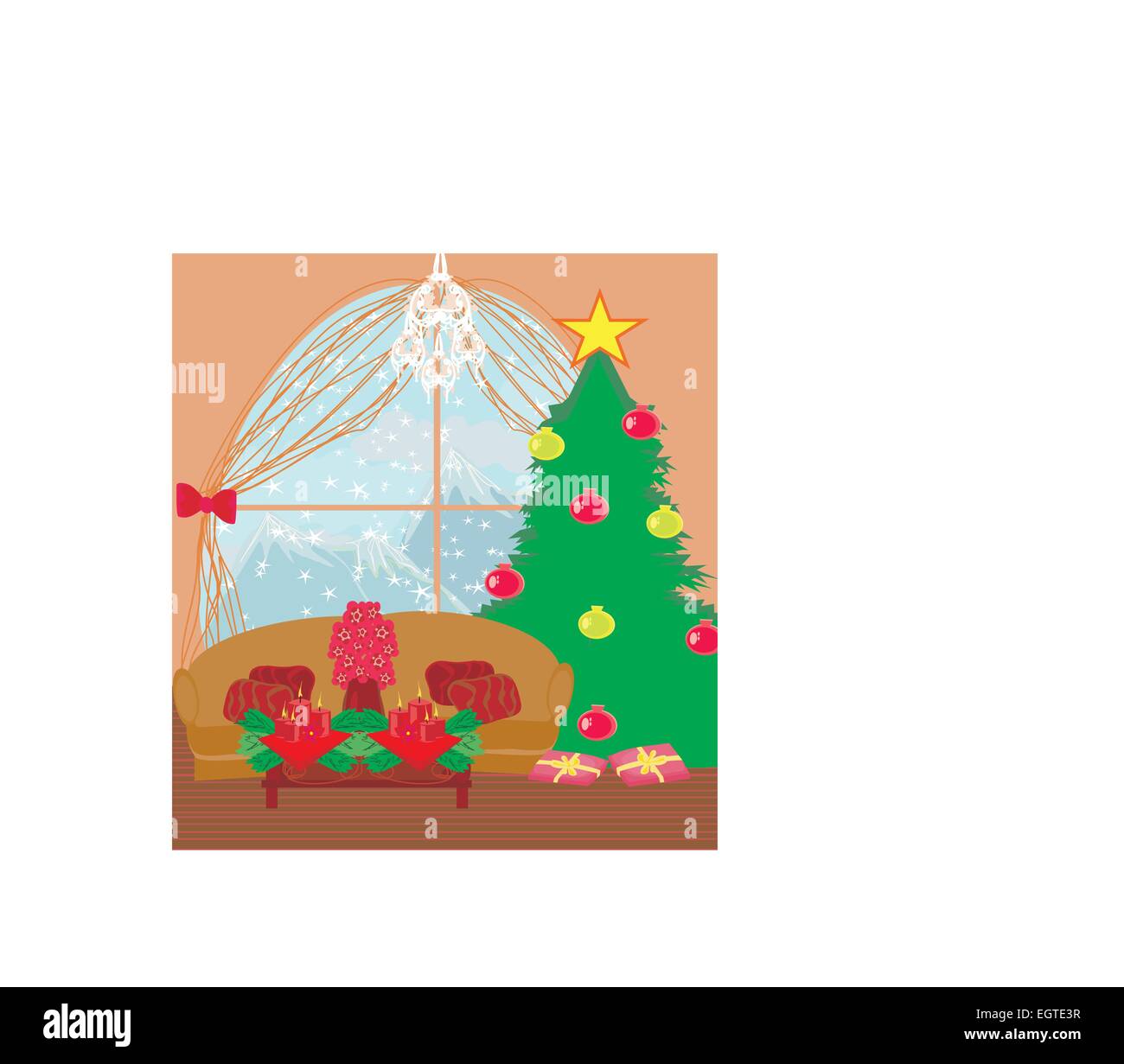 Christmas gifts on sofa Stock Vector Images - Alamy