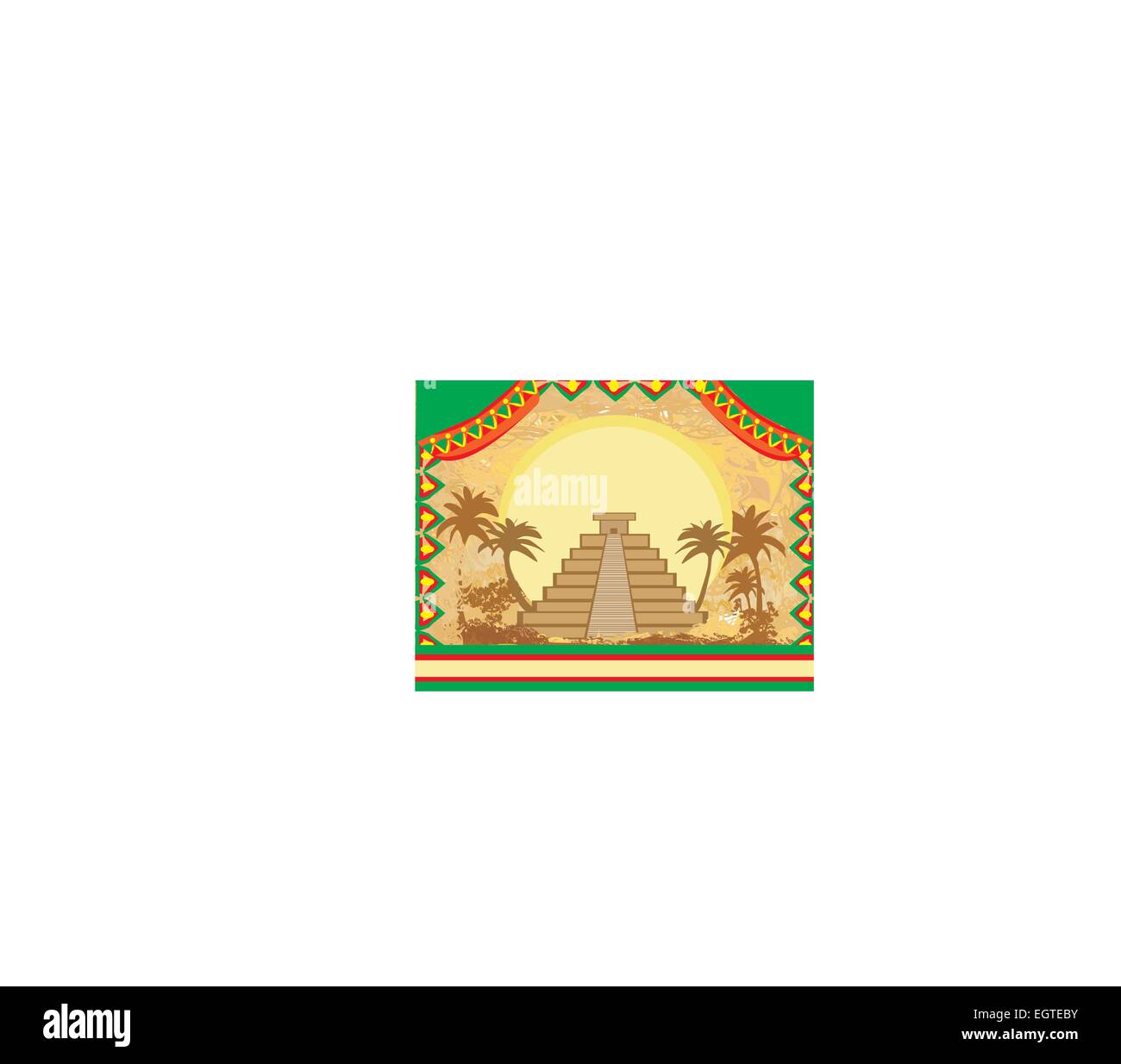 Mayan Pyramid, Chichen-Itza, Mexico - grunge abstract background Stock ...