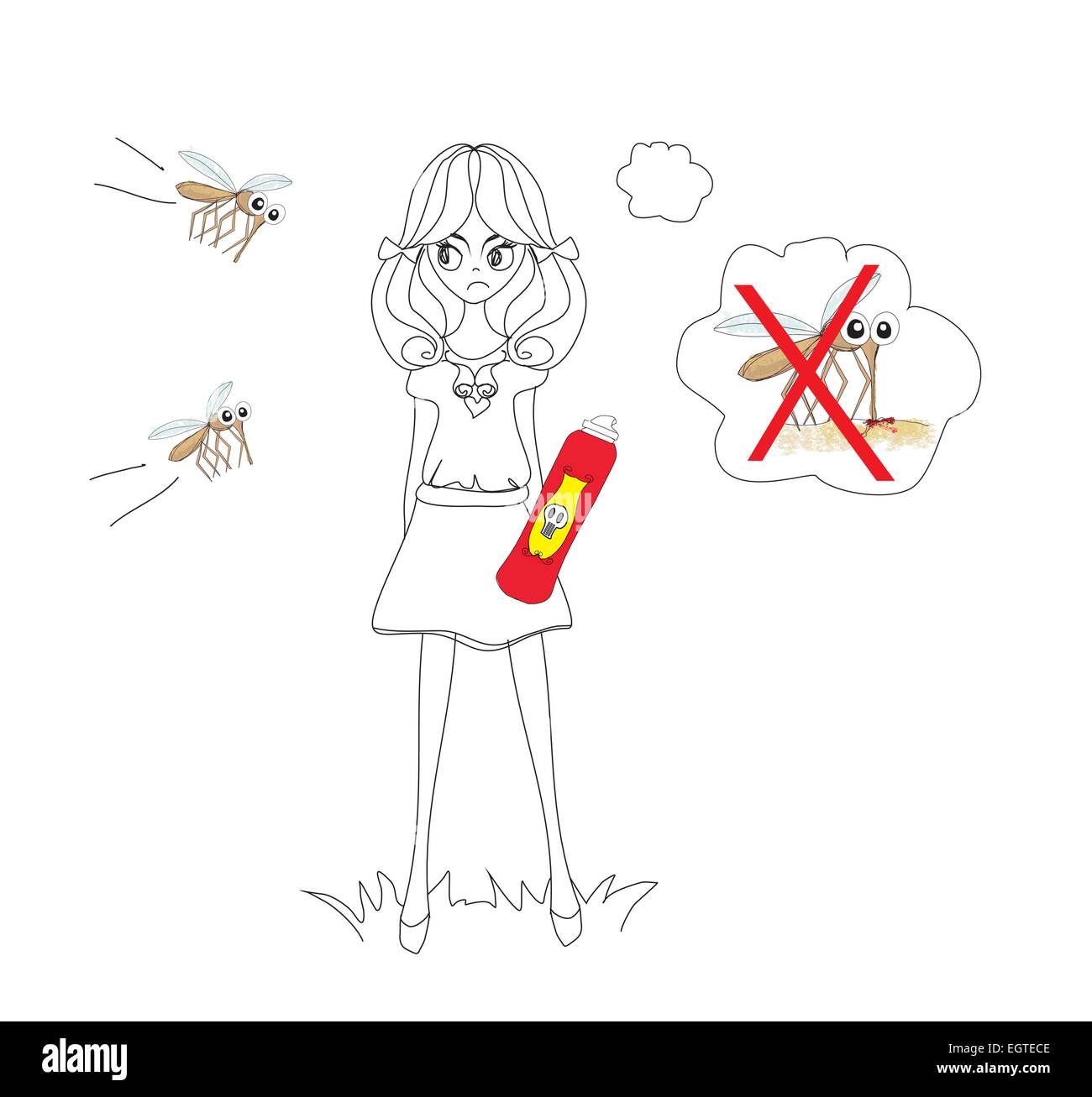 Catching mosquito Stock Vector Images - Alamy