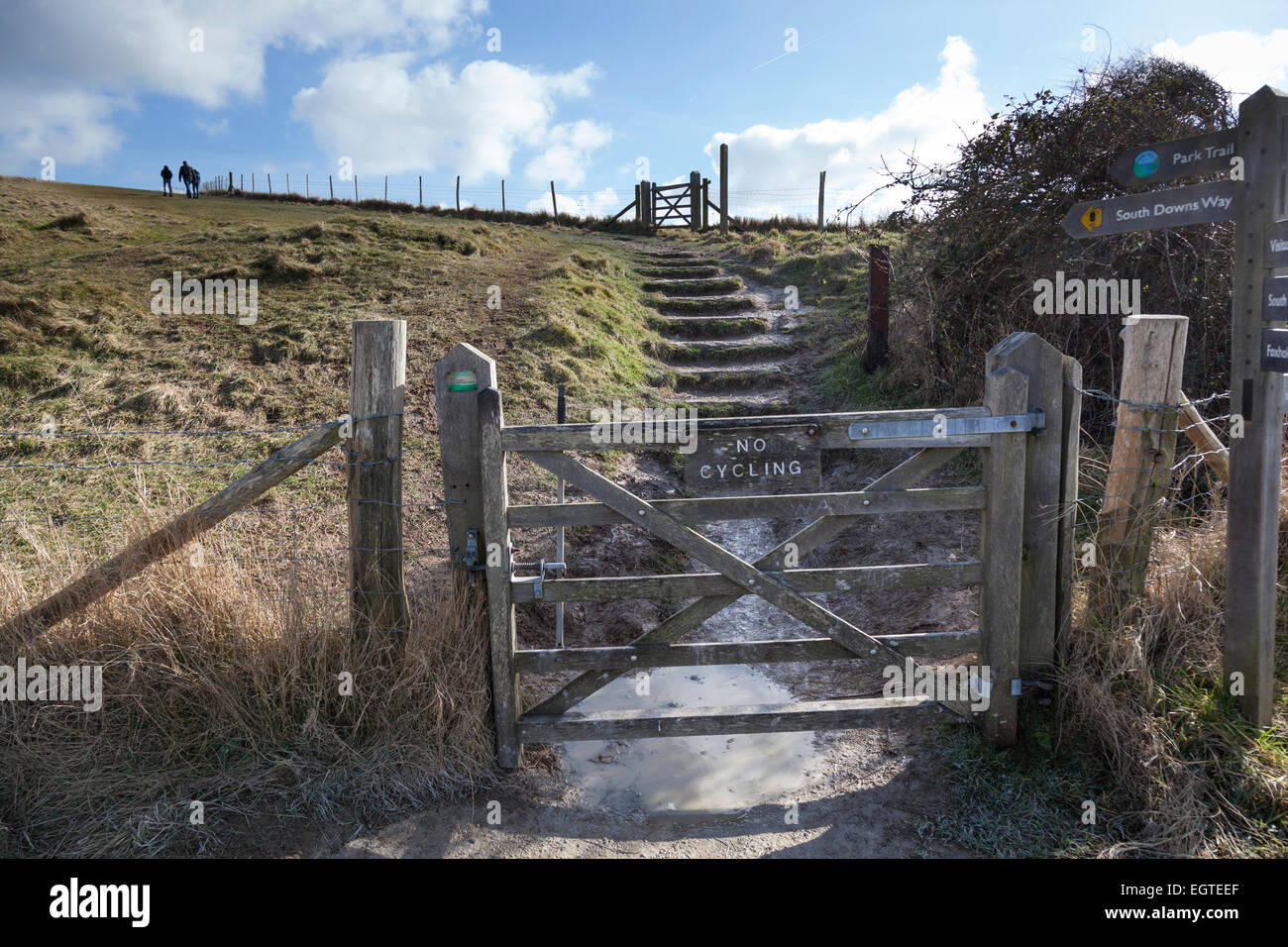 Walkers in the Seven Sisters Country Park make their way up the ...