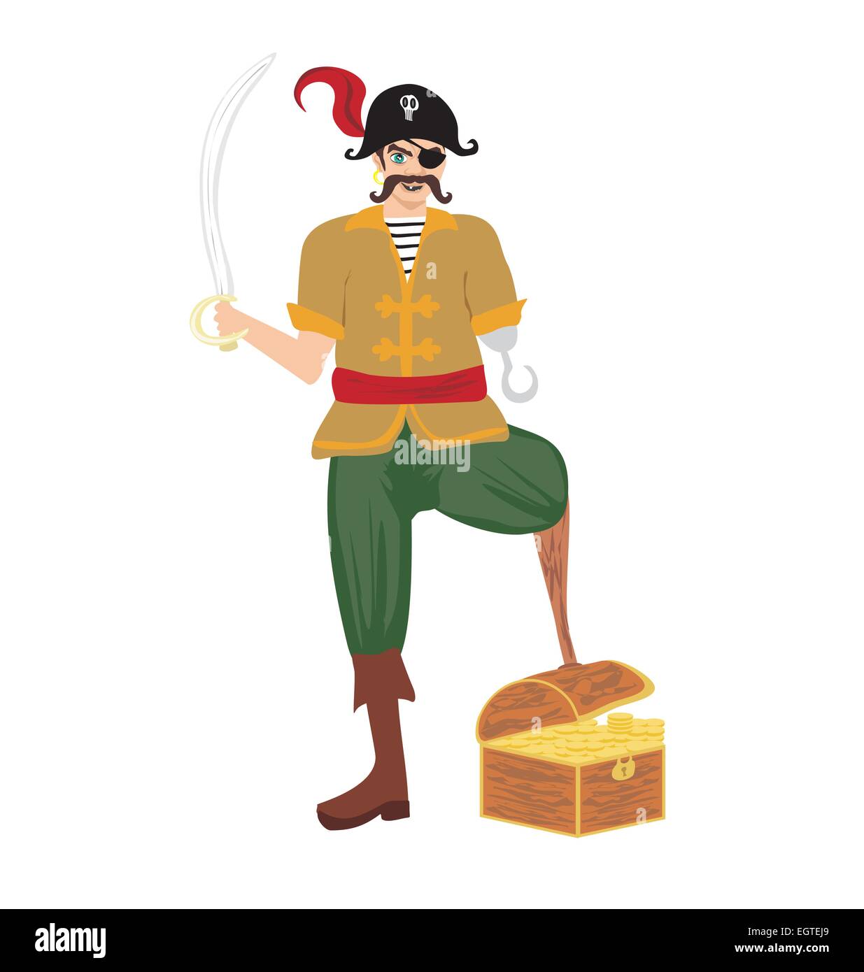 Cartoon captain pirate holding sword hi-res stock photography and ...