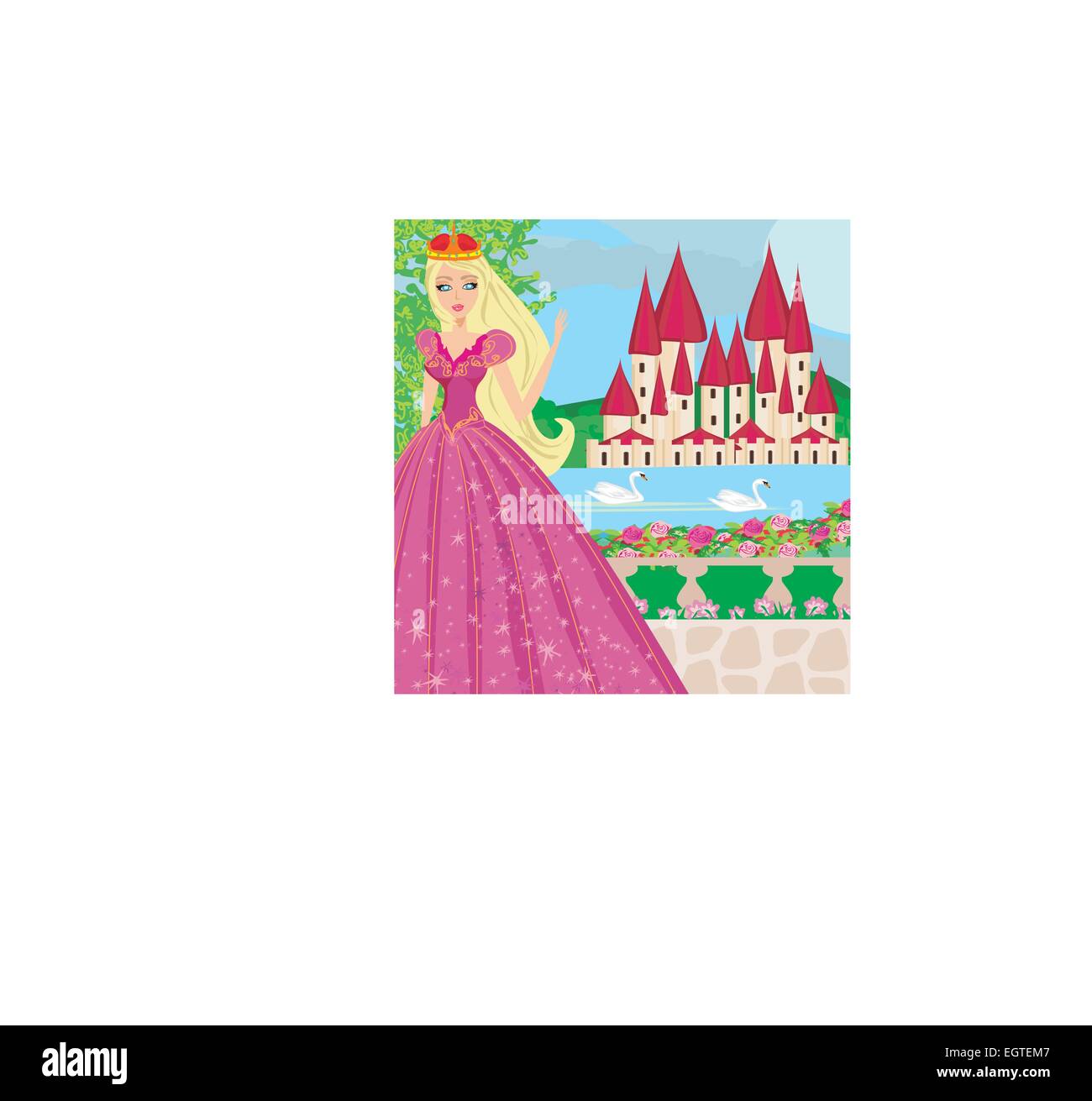 beautiful princess in the garden Stock Vector Image & Art - Alamy